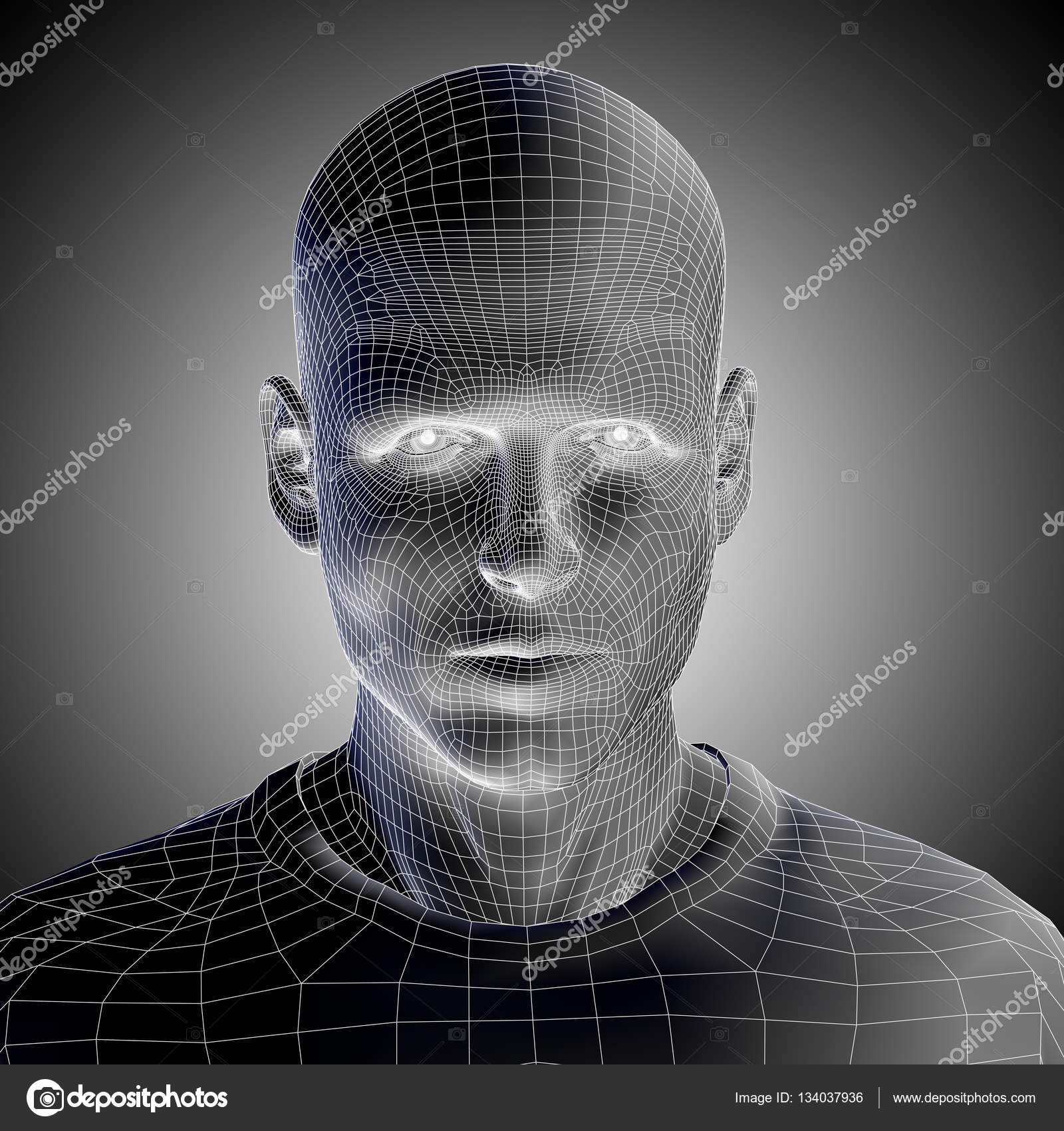 Wireframe man face Stock Photo by ©design36 134037936