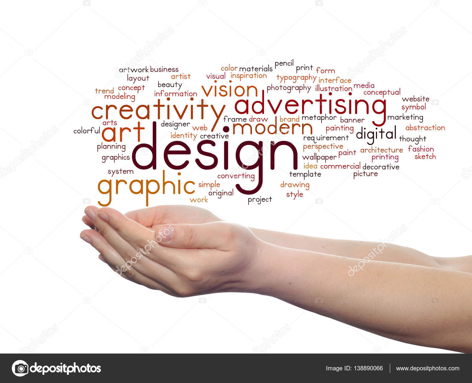 Concept conceptual creativity art graphic design visual word cloud in ...