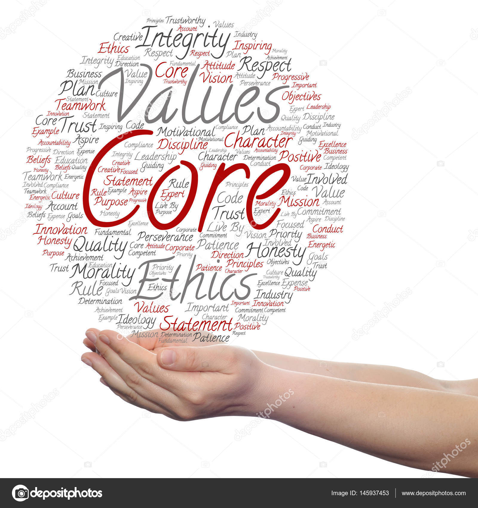 Conceptual cloud of core values — Stock Photo © design36 #145937453