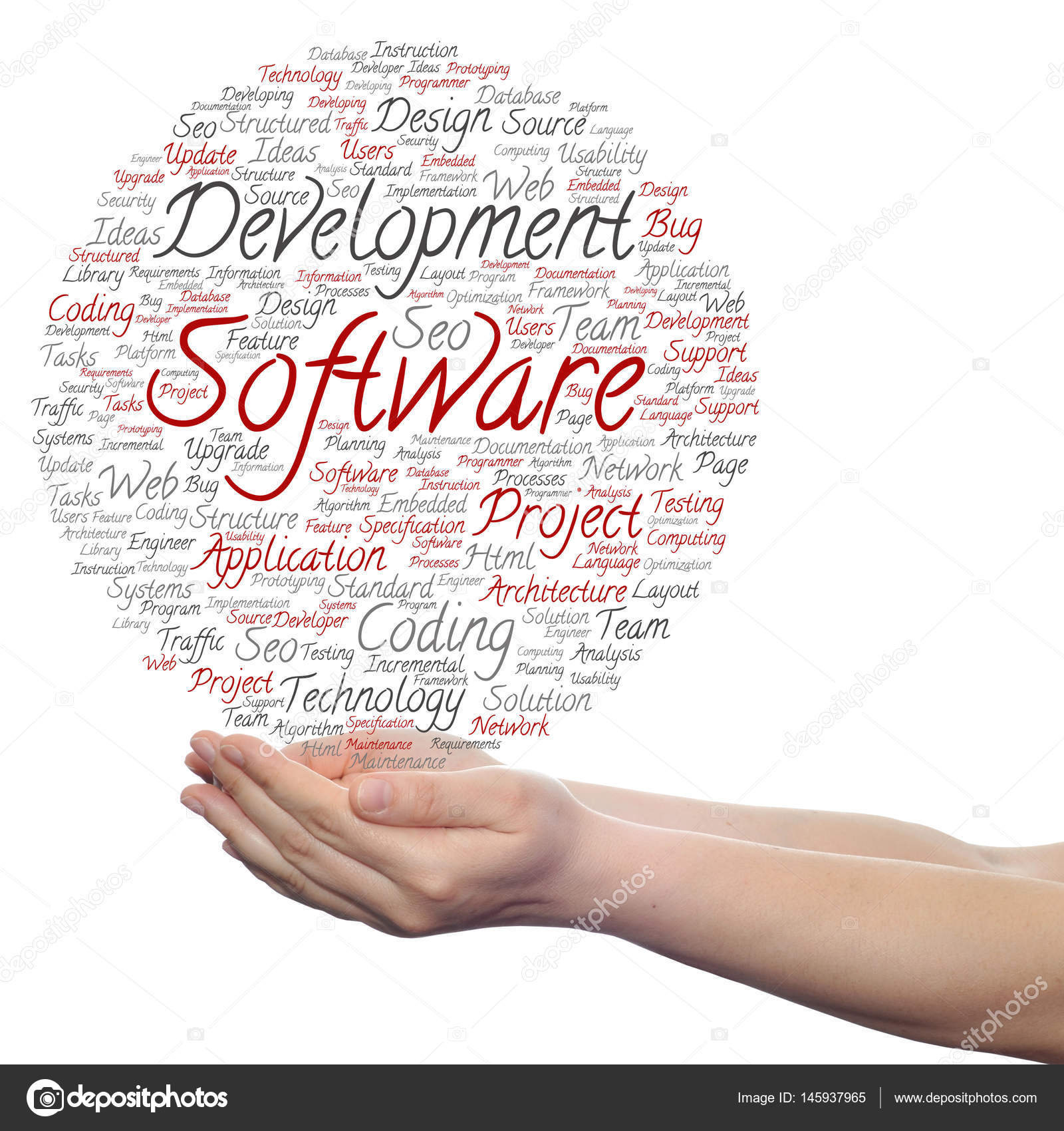 Conceptual cloud of software development — Stock Photo © design36 ...