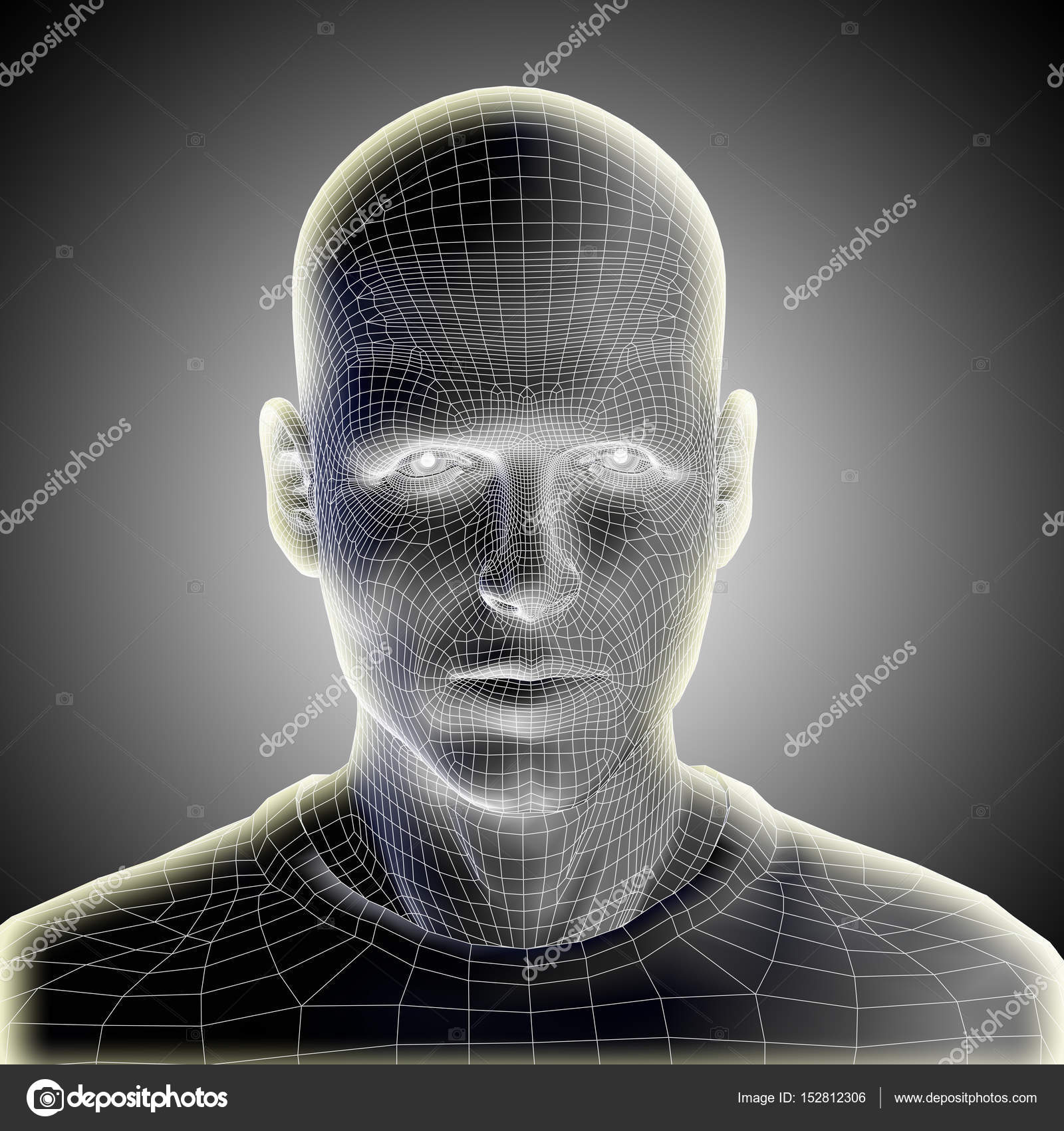 Wireframe young human male face Stock Photo by ©design36 152812306
