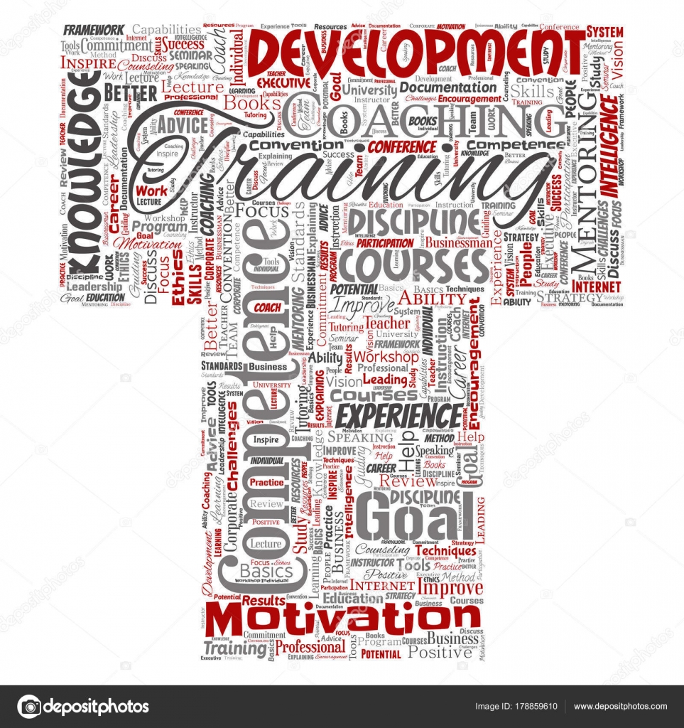 Conceptual Training Word Cloud Form Letter Font Vector Illustration ...