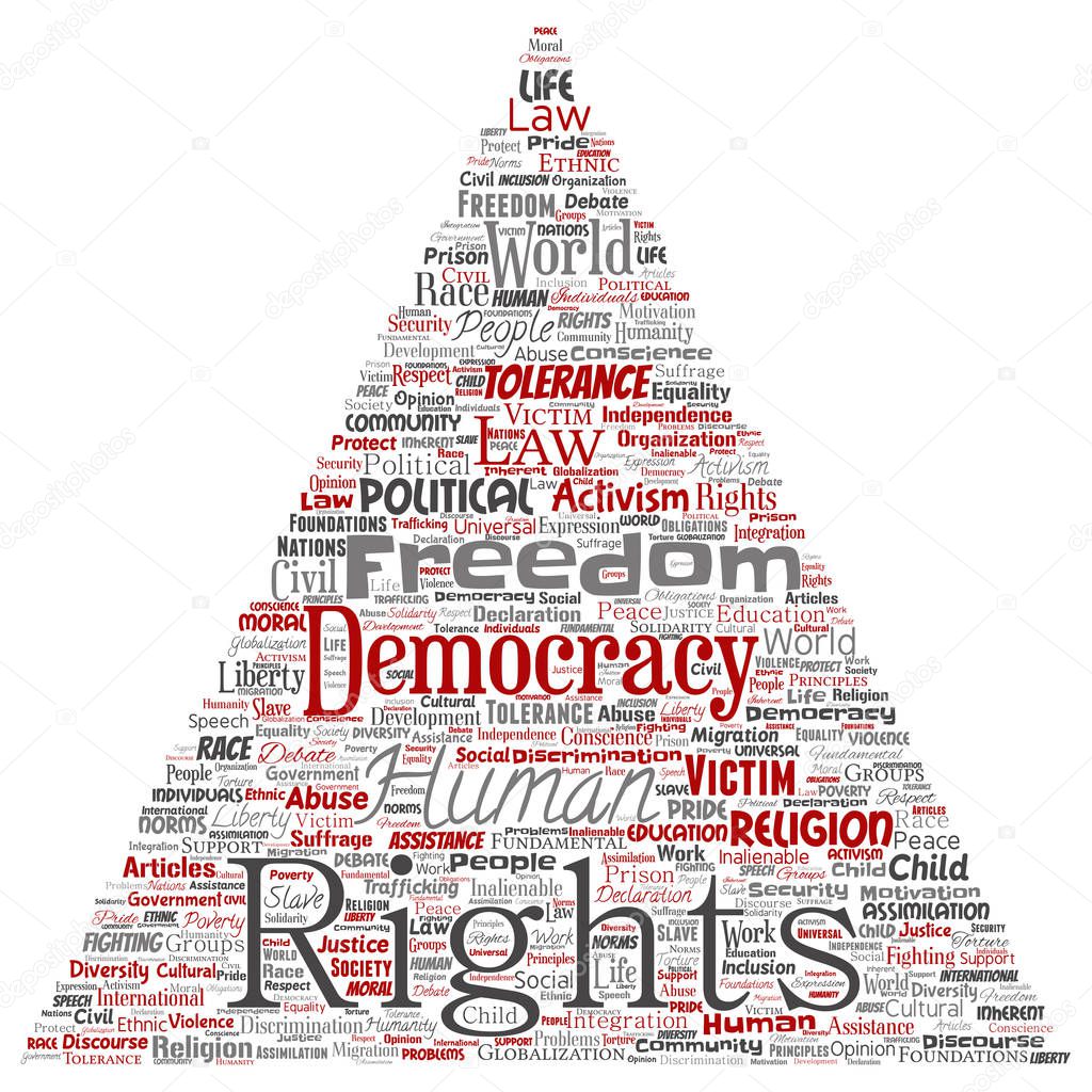 Vector Conceptual Human Rights Political Freedom Democracy Triangle ...