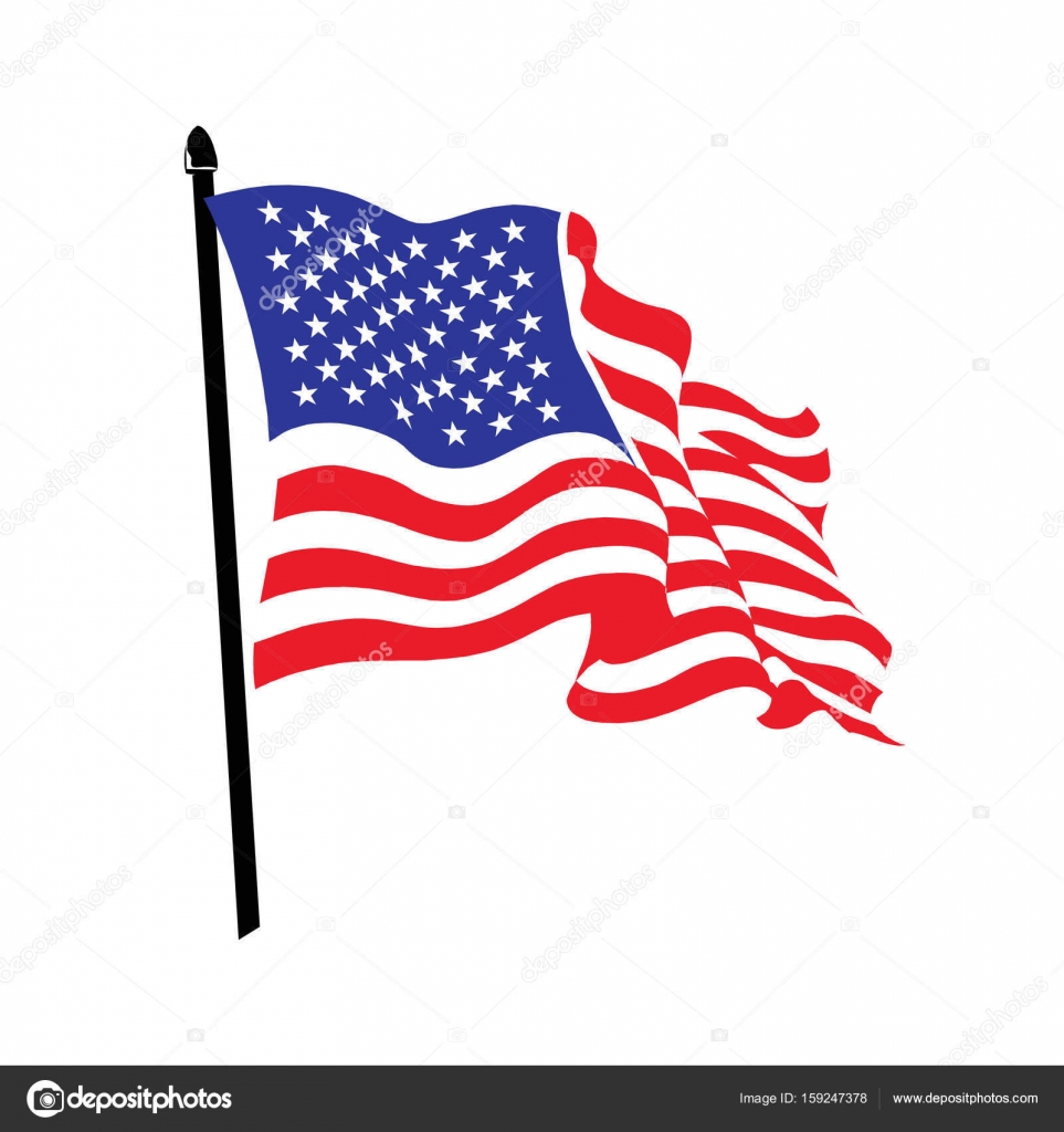 Waving American flag logo design. Stock Vector by ©irfanalvi 159247378