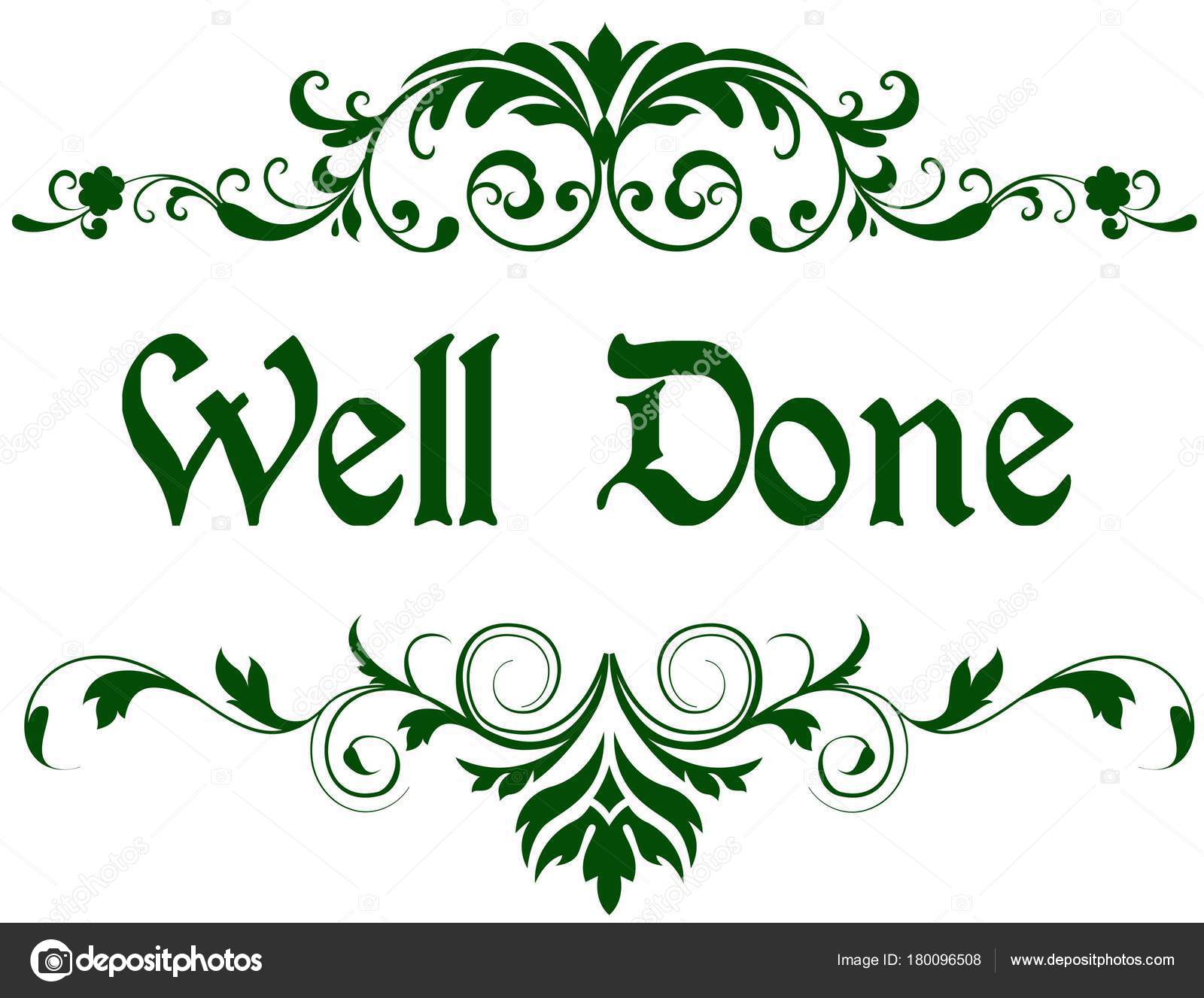 Green frame with WELL DONE text. — Stock Photo © ionutparvu #180096508