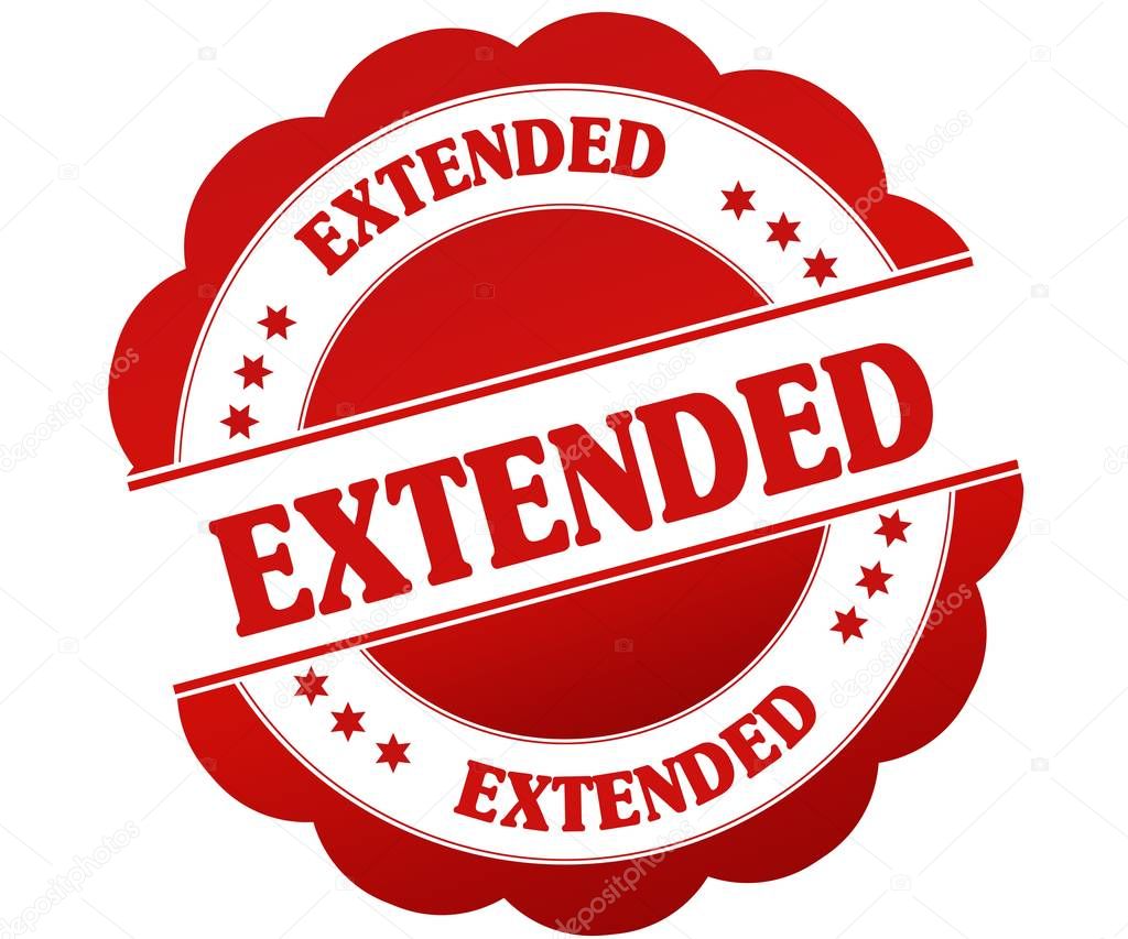 EXTENDED red round rubber stamp — Stock Photo © ionutparvu #193665216