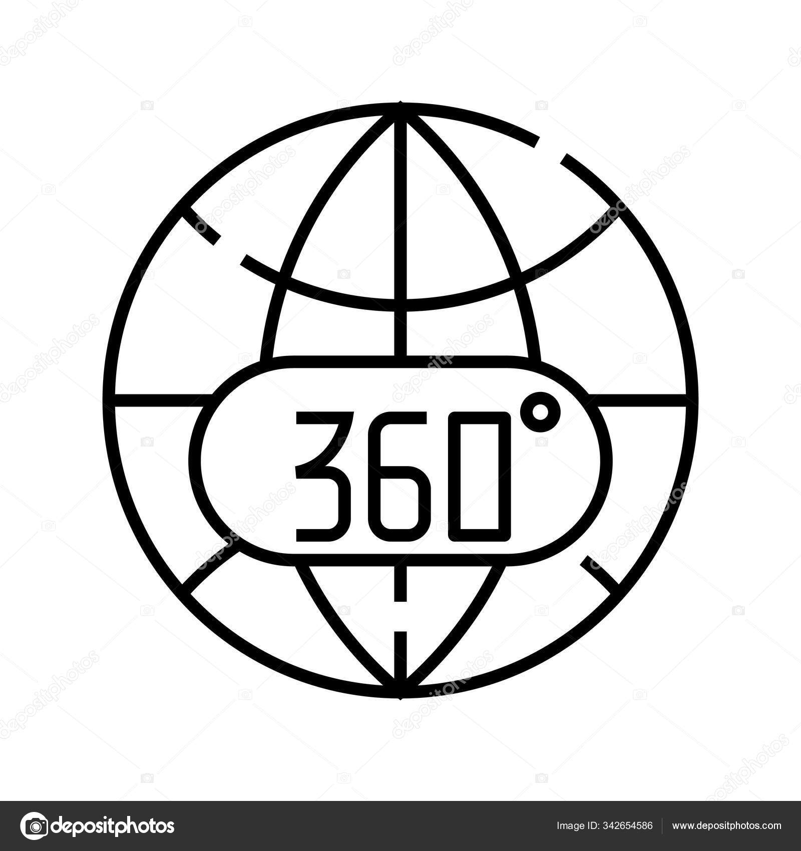 Icono de línea de visión 360. 360 vista concepto contorno vector ...