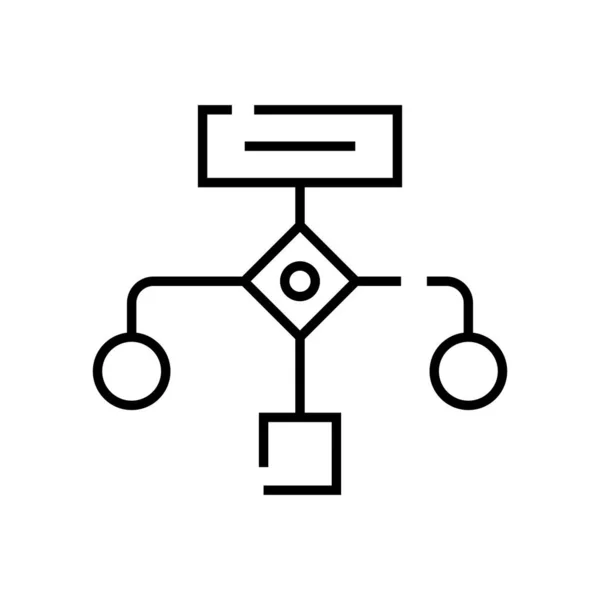 Network of computers line icon, concept sign, outline vector ...