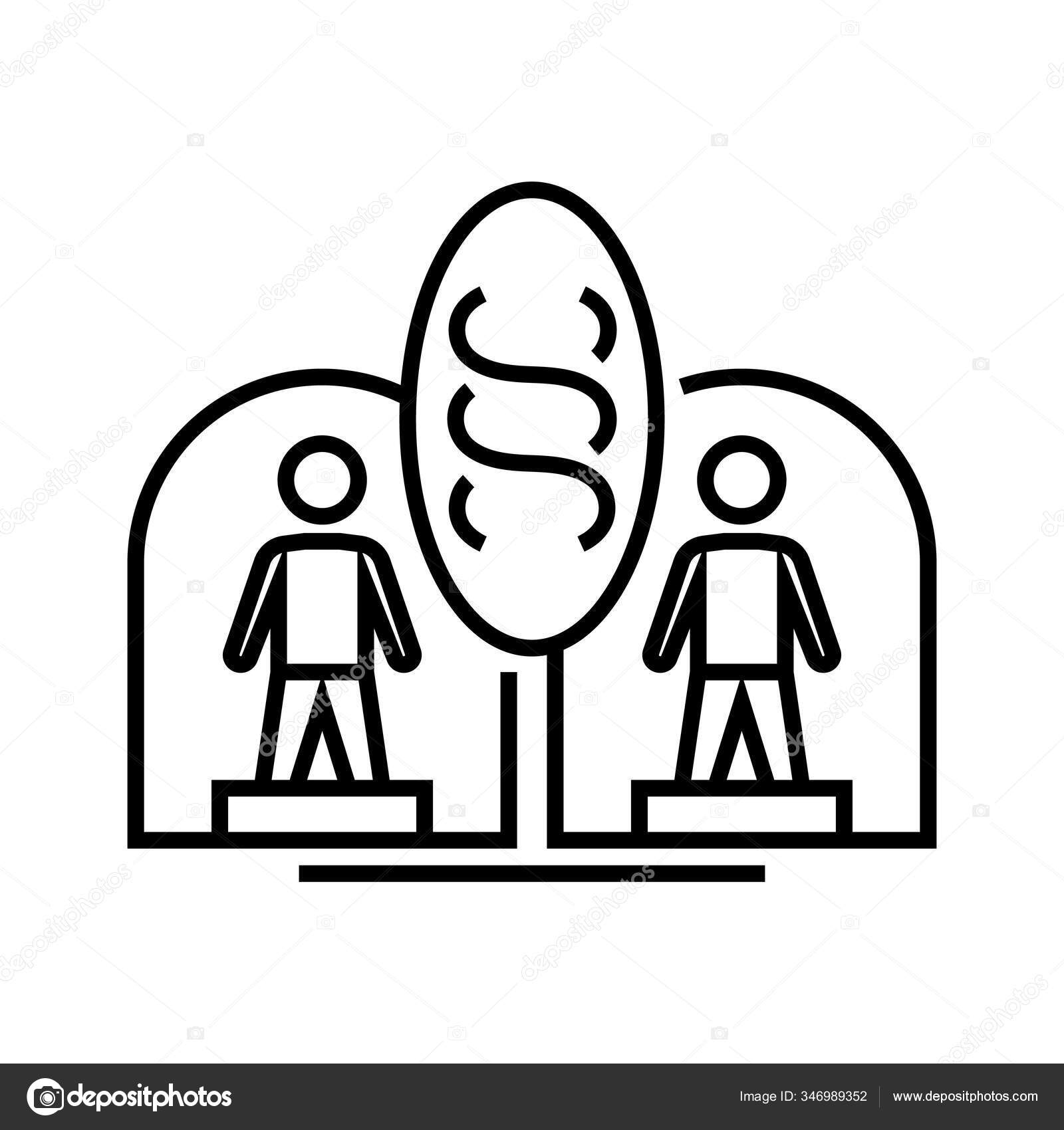 Communication line icon, concept sign, outline vector illustration ...