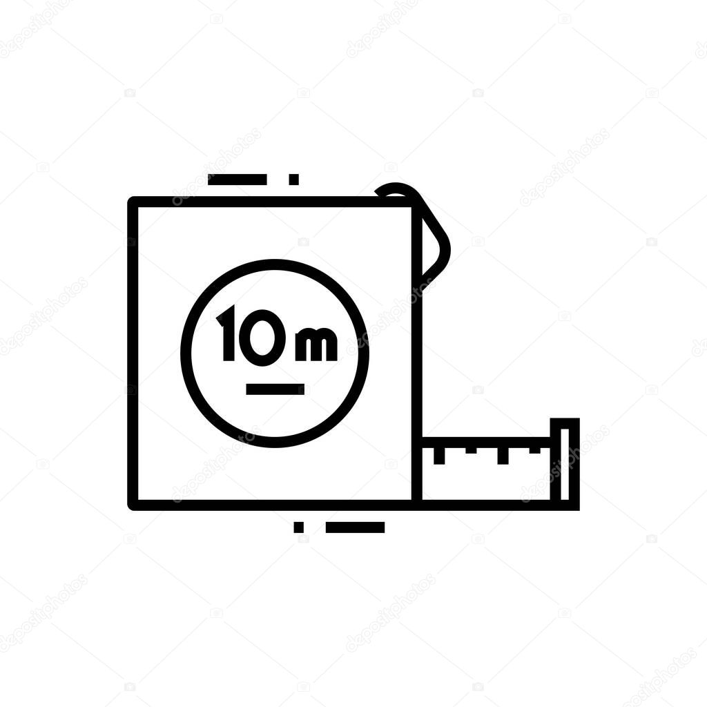 Icono de línea de herramientas de dimensión, signo de concepto ...