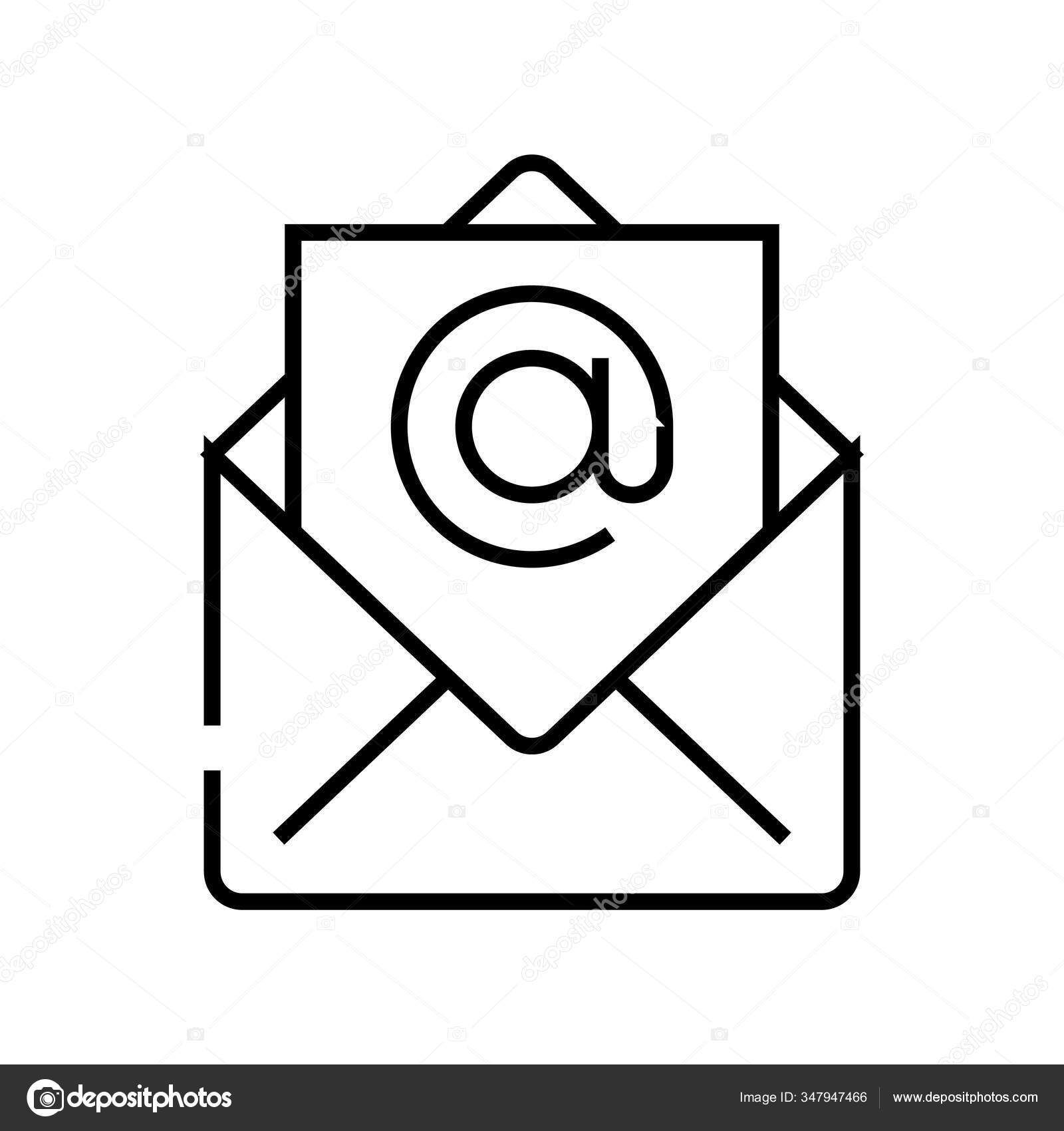 Email line icon, concept sign, outline vector illustration, linear ...