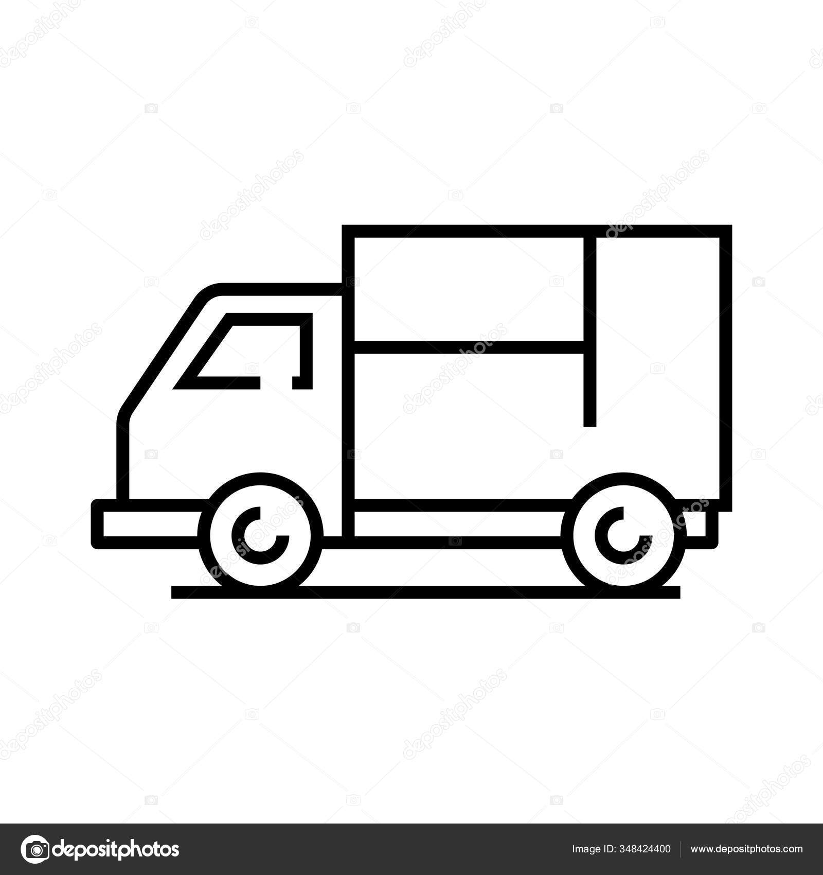 Lorry line icon, concept sign, outline vector illustration, linear ...