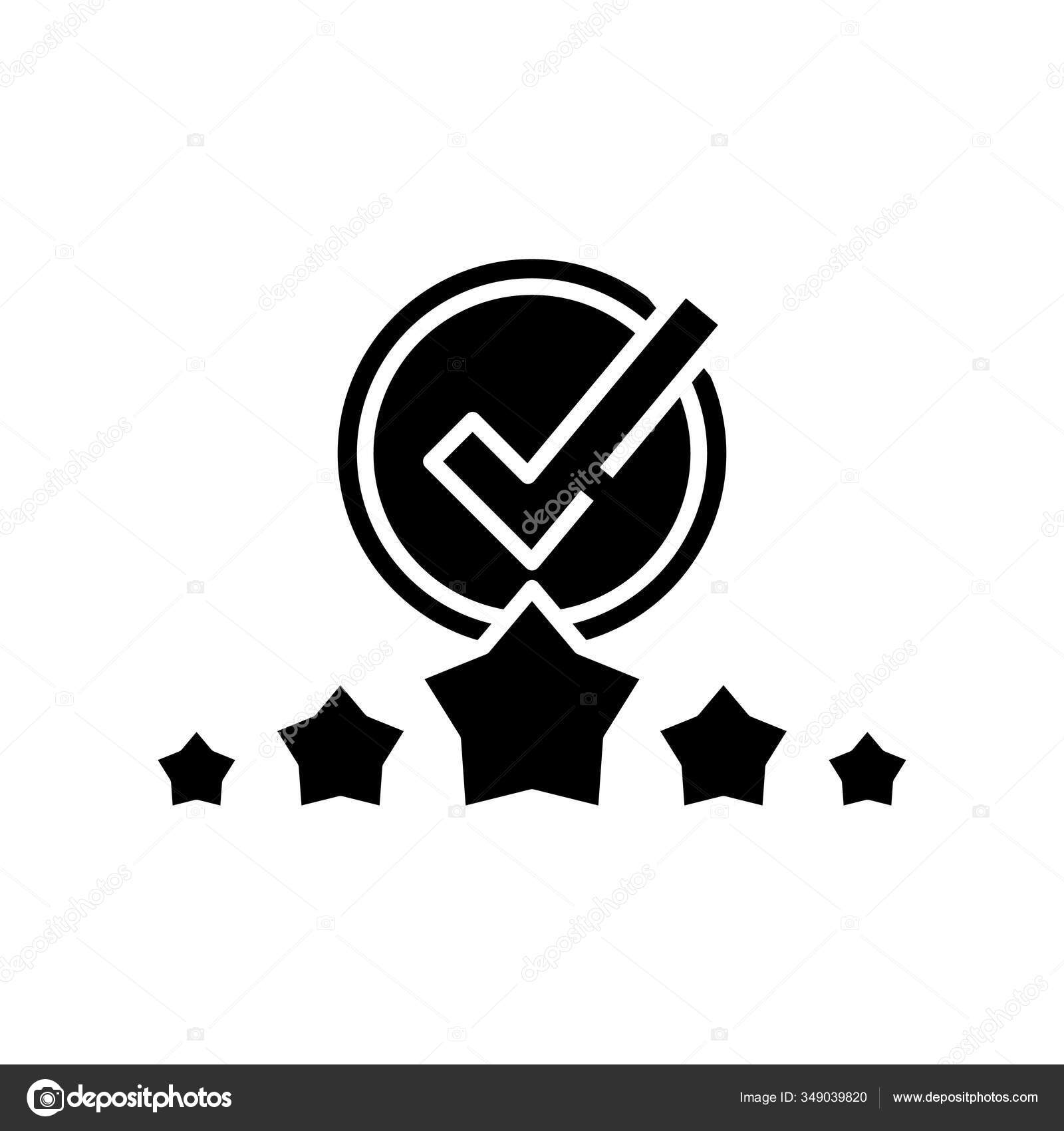 Excellent work black icon, concept illustration, vector flat symbol ...