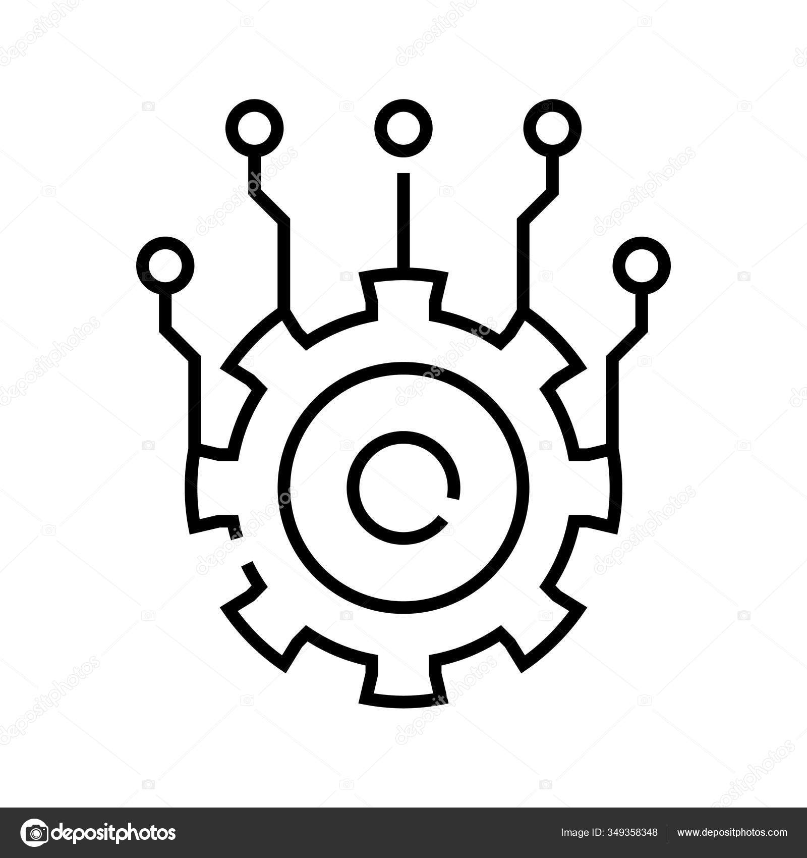 Setup mechanism line icon, concept sign, outline vector illustration ...