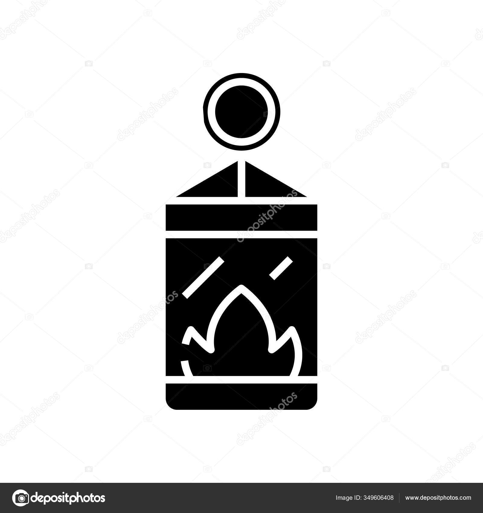 Ignition source black icon, concept illustration, vector flat symbol ...