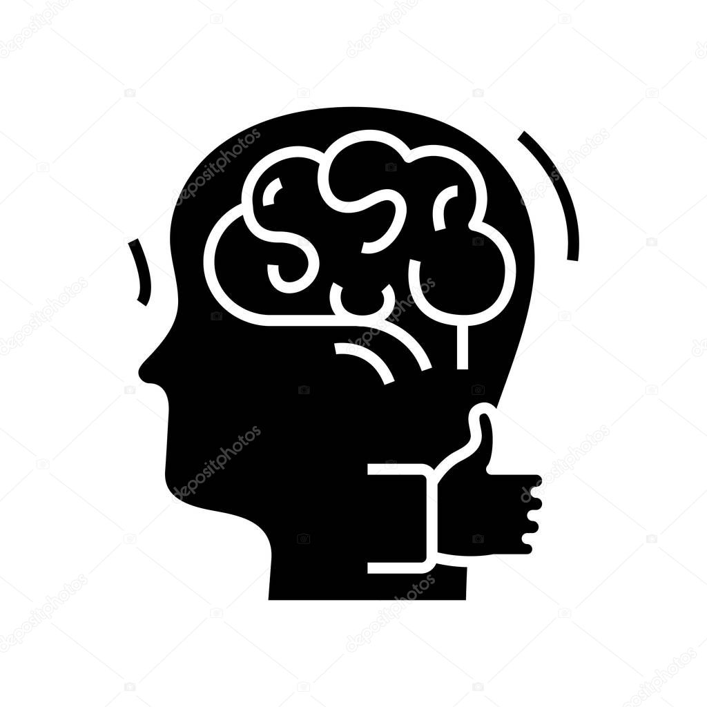 Icono negro de elecci n inteligente, ilustraci n conceptual, s mbolo plano vectorial, signo de ...