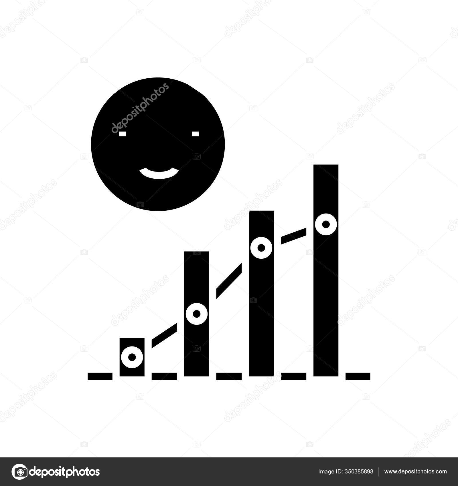 Potential growth black icon, concept illustration, vector flat symbol ...