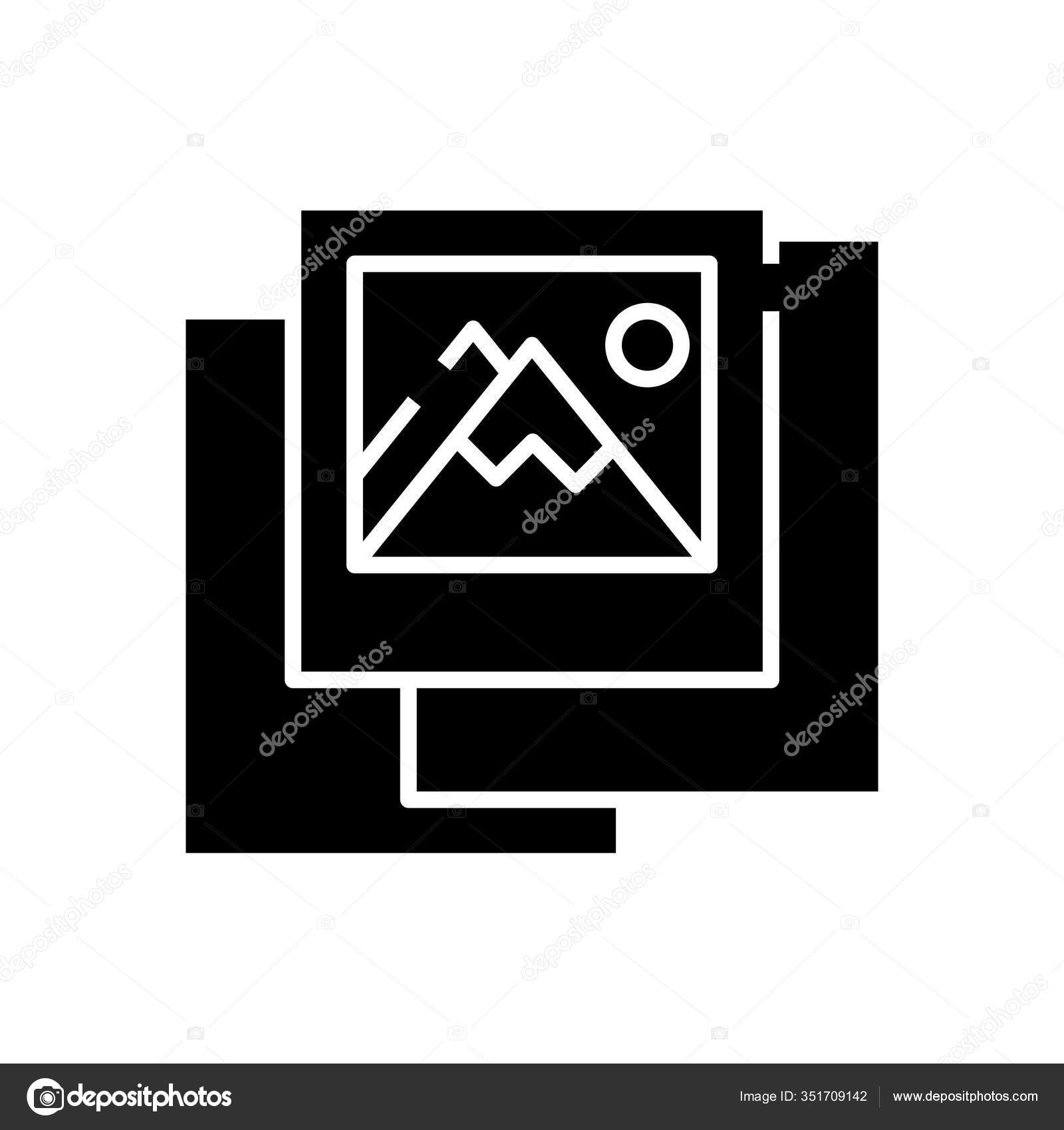 Gallery black icon, concept illustration, vector flat symbol, glyph ... Gallery black icon, concept illustration, vector flat symbol, glyph ...
