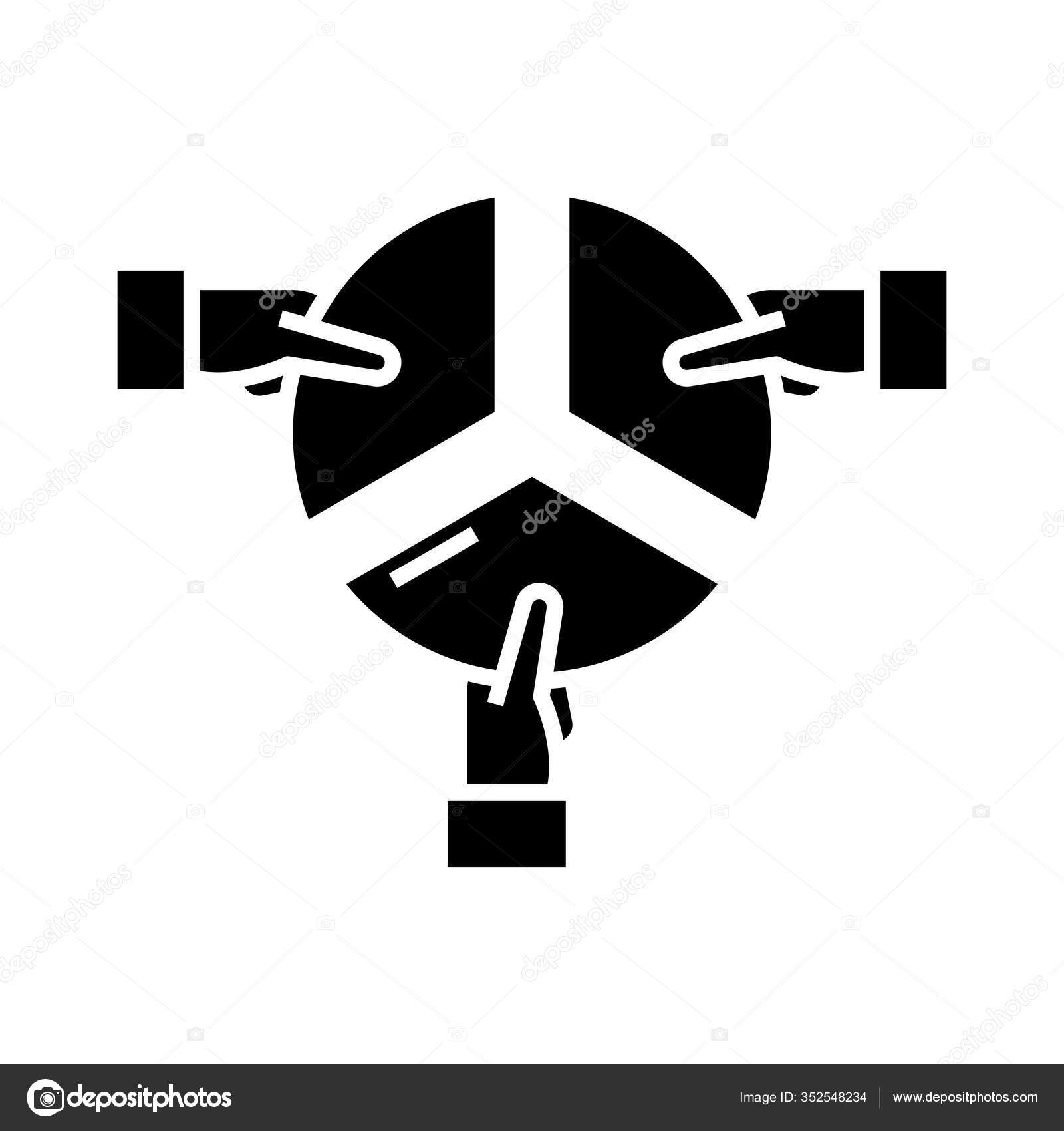 Work division line icon, concept sign, outline vector illustration ...