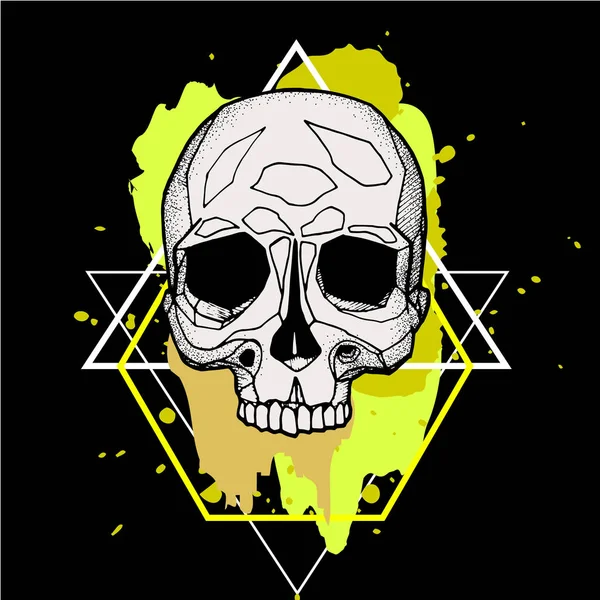 White skull on grunge colorful background Stock Vector Image by ...