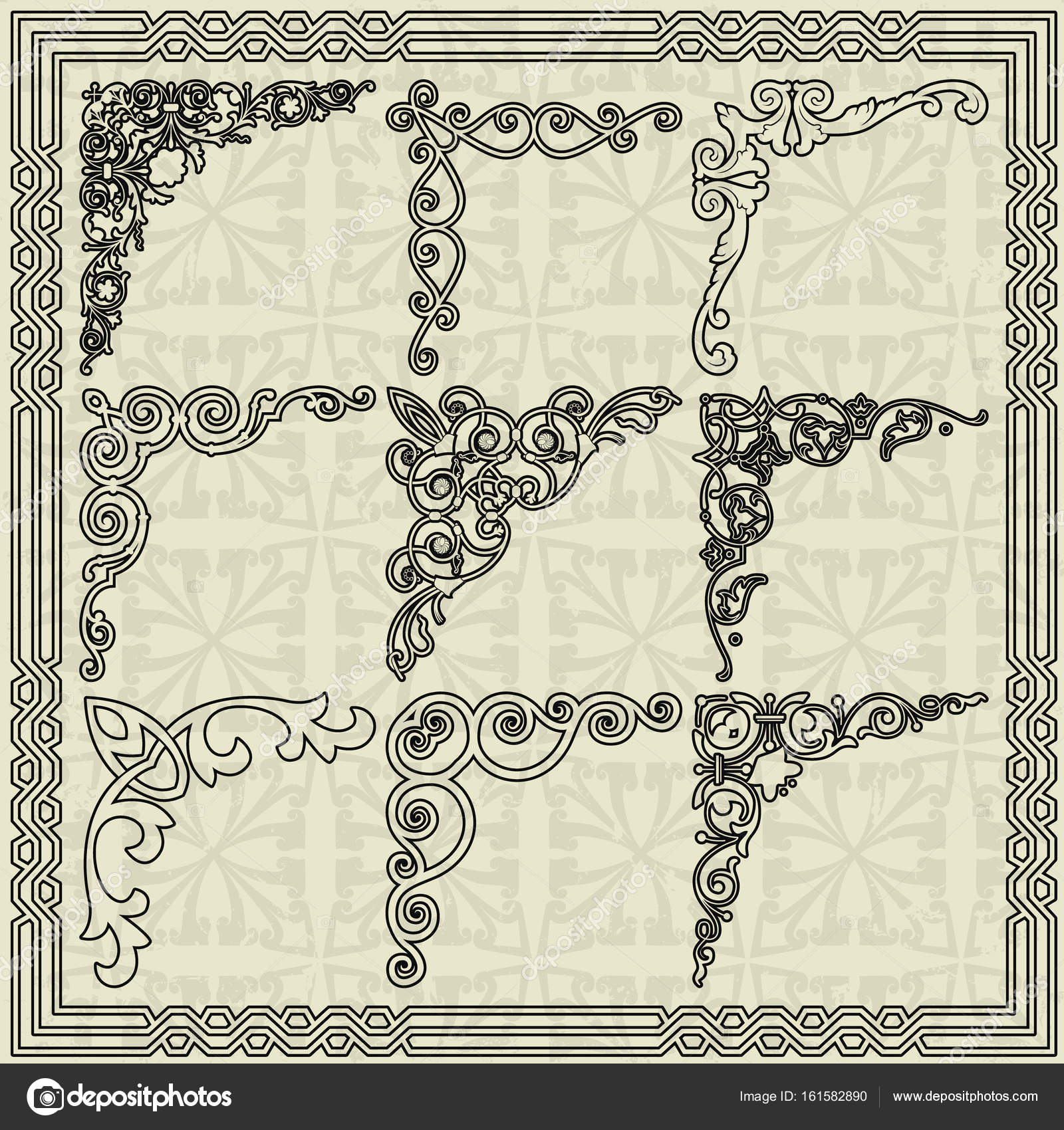 Corners design elements Stock Vector by ©konahinab 161582890