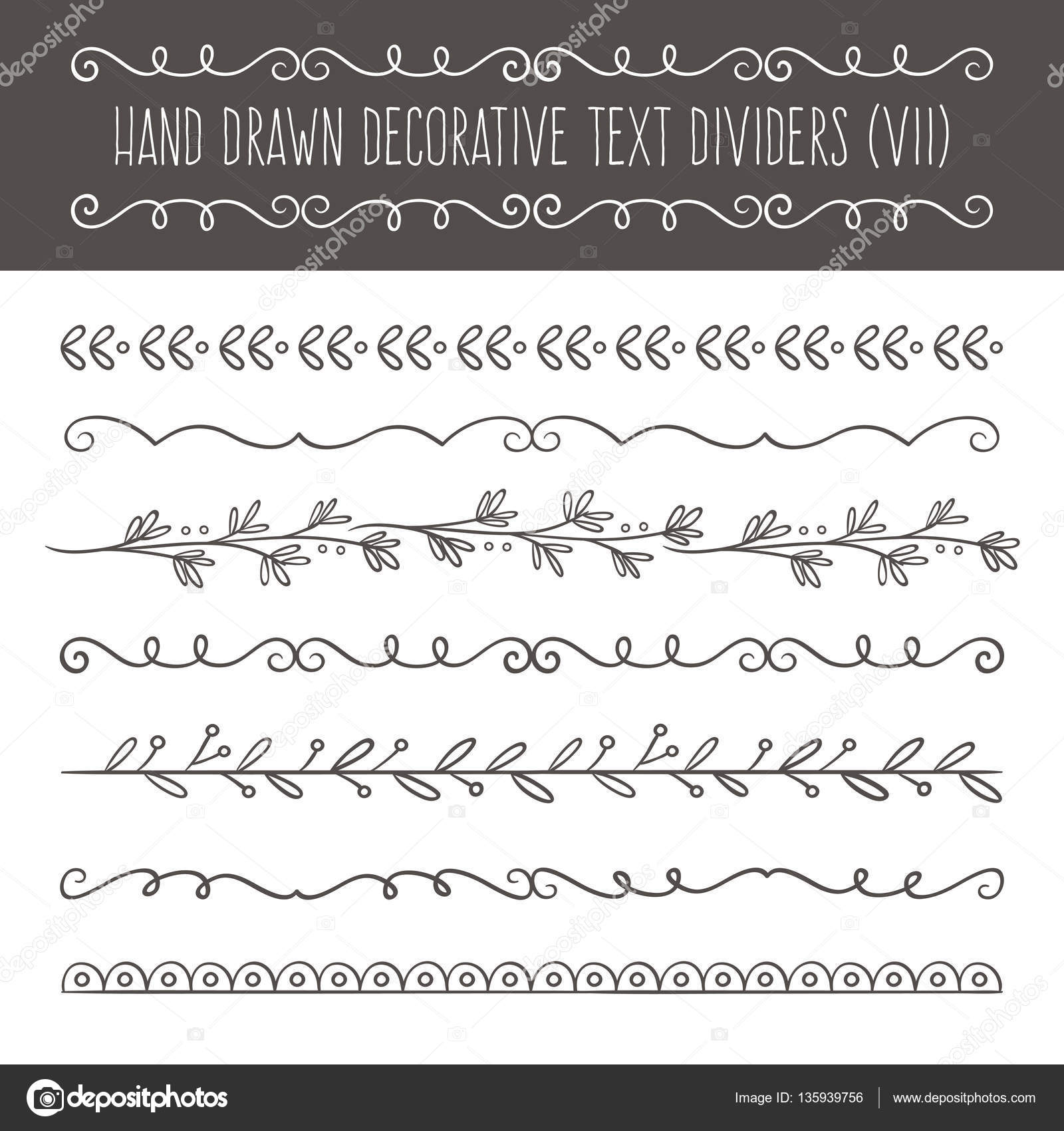 Collection of cute hand drawn vintage borders. Stock Vector Image by ...