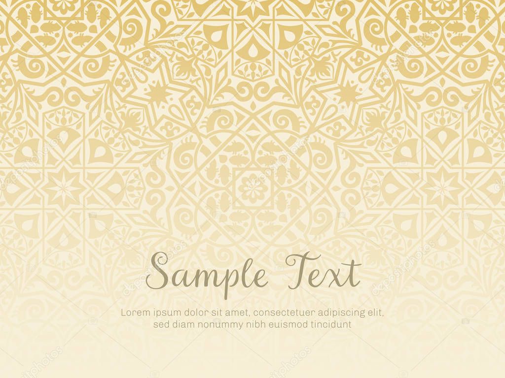 Diseño de fondo arabesco orgánico. Textura dorada. 2022