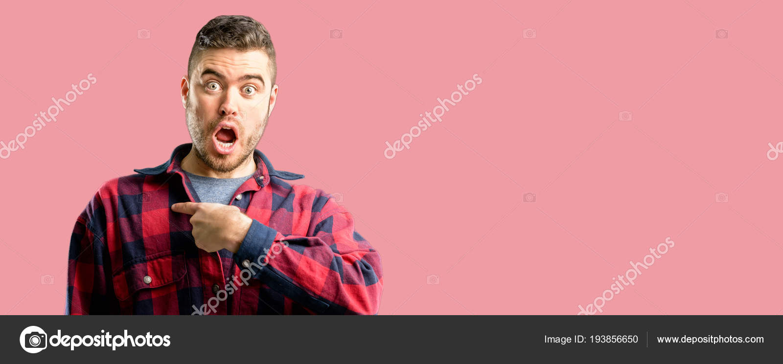 Young Handsome Man Happy Surprised Cheering Expressing Wow Gesture ...