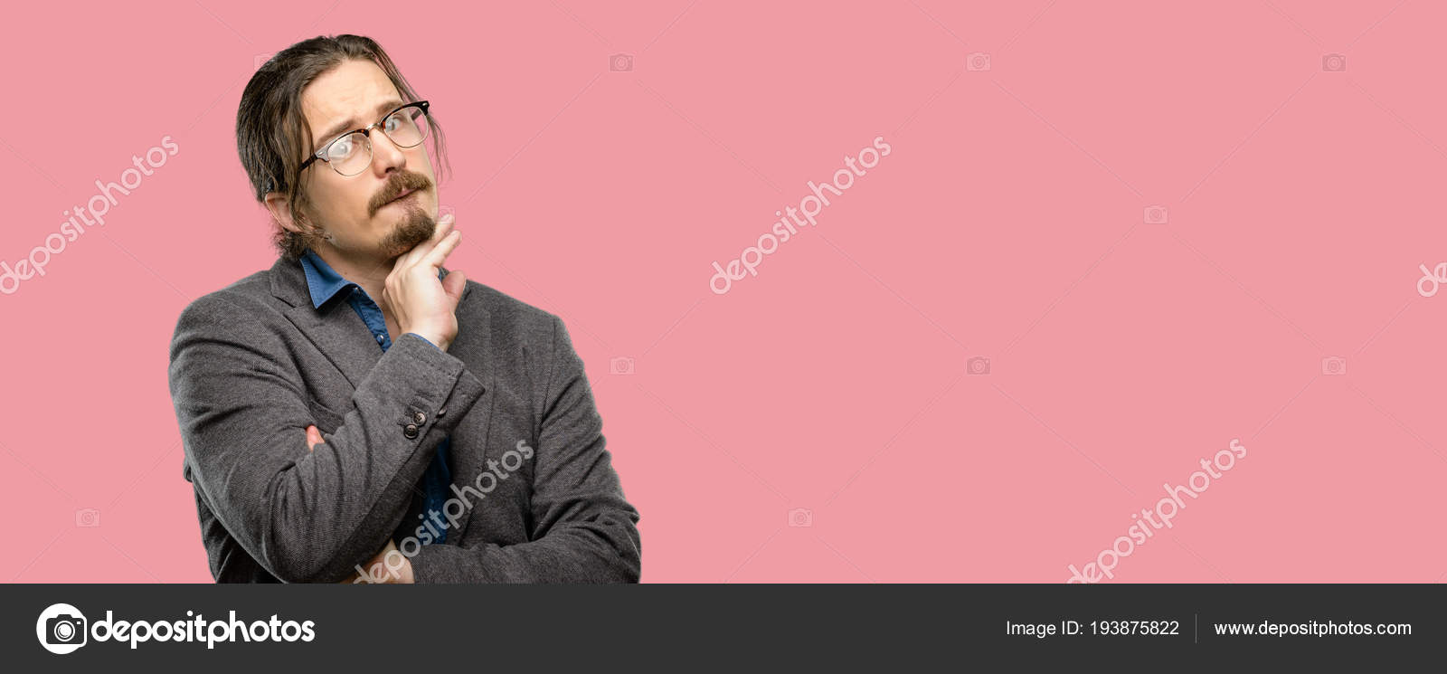 Handsome Young Man Nervous Scared Biting Lips Looking Camera Impatient ...