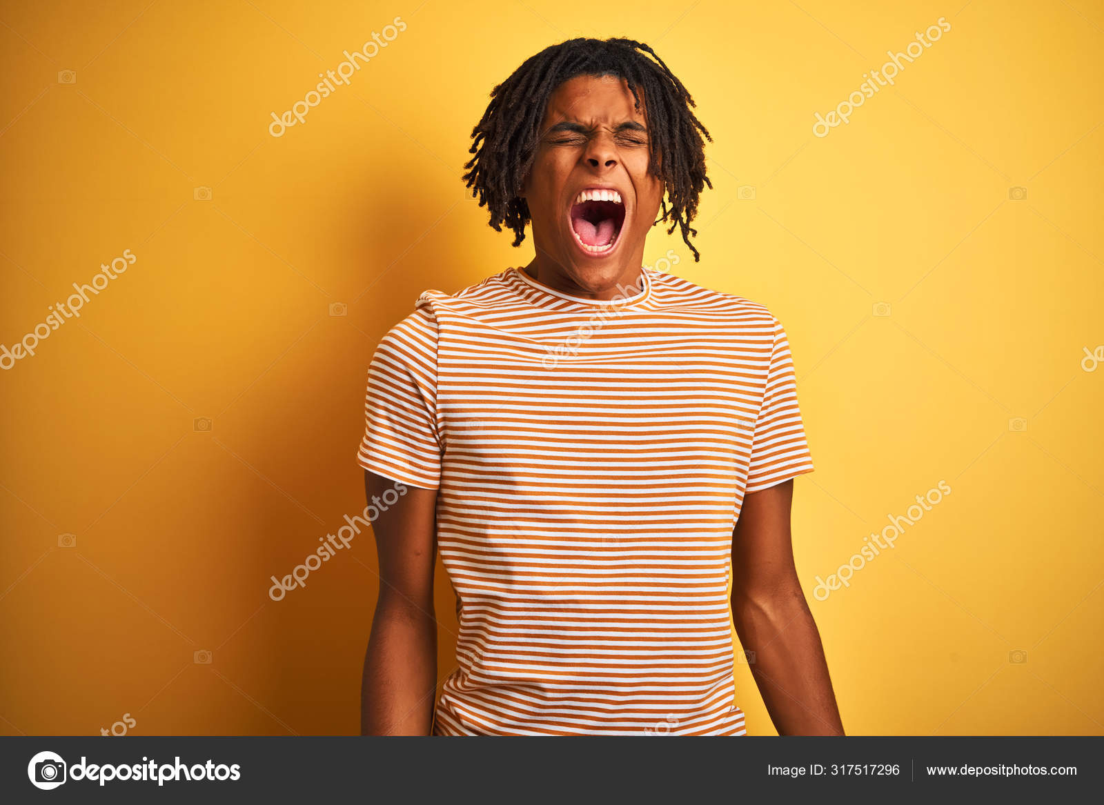 Angry Man Screaming Standing