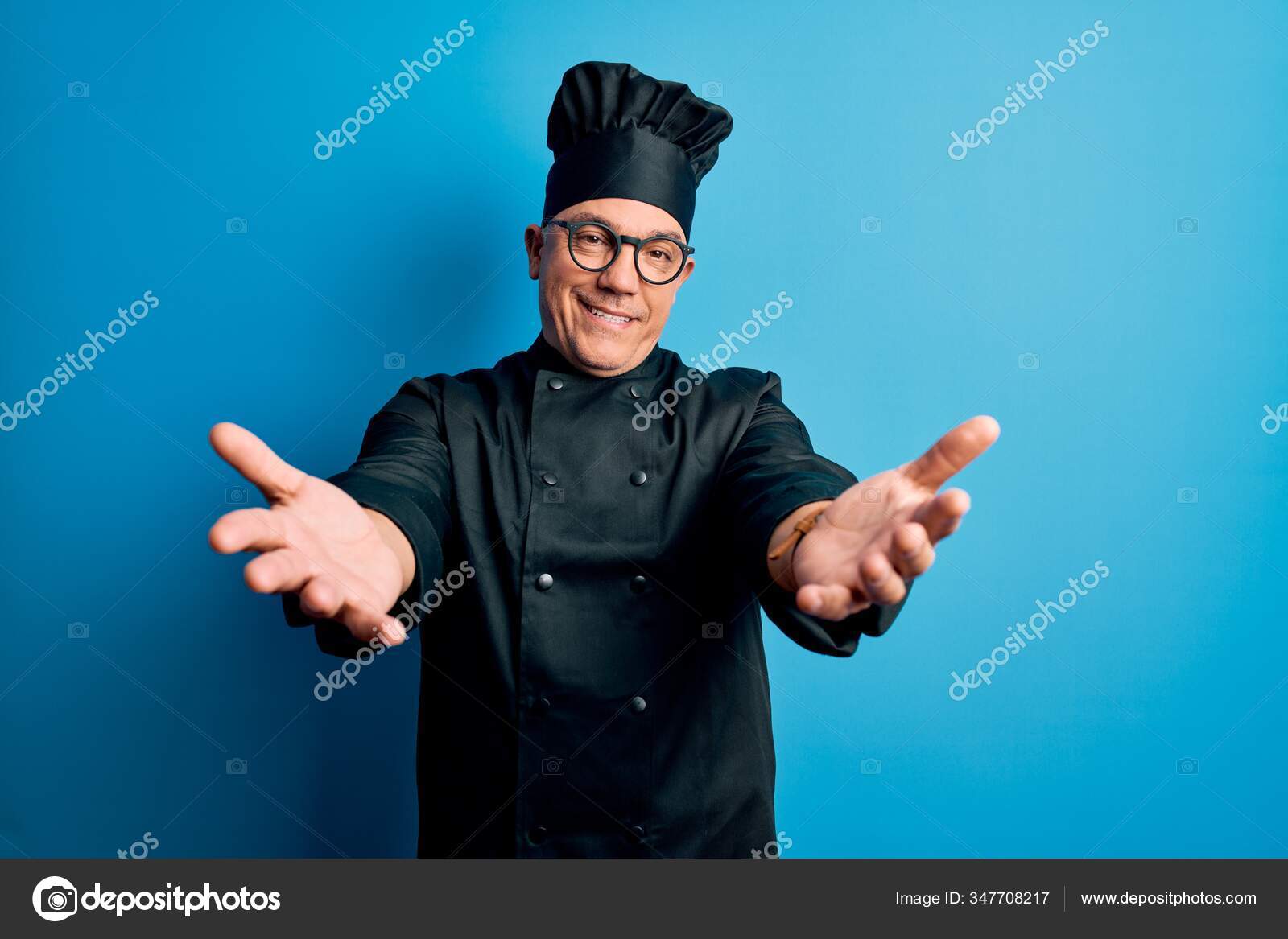 Middle Age Handsome Grey Haired Chef Man Wearing Cooker Uniform — Stock ...