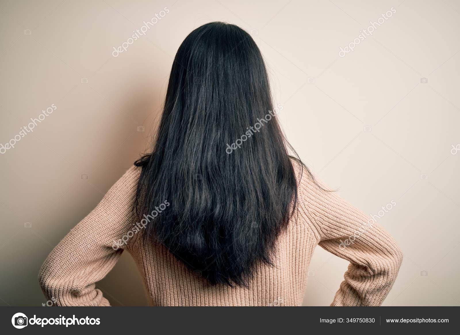 Young Beautiful Chinese Woman Wearing Casual Sweater Isolated White ...