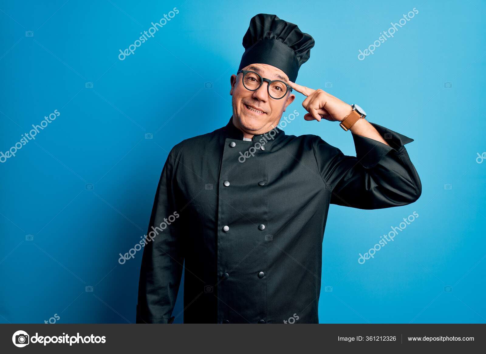 Middle Age Handsome Grey Haired Chef Man Wearing Cooker Uniform — Stock ...