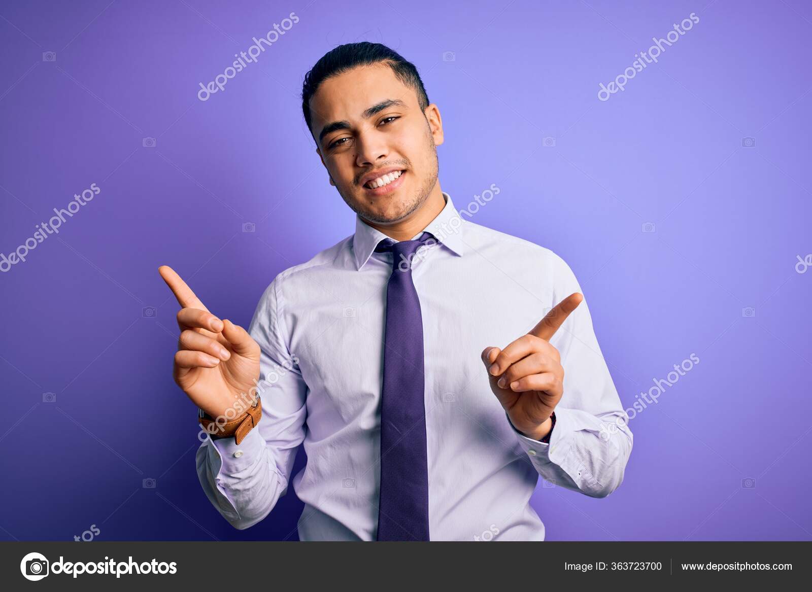 Young Brazilian Businessman Wearing Elegant Tie Standing Isolated ...