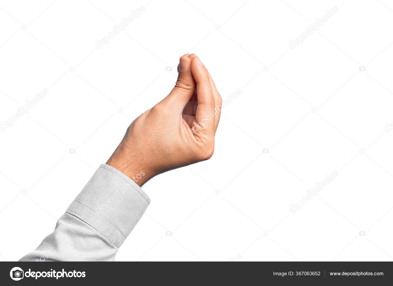 Hand Caucasian Young Man Showing Fingers Isolated White Background ...