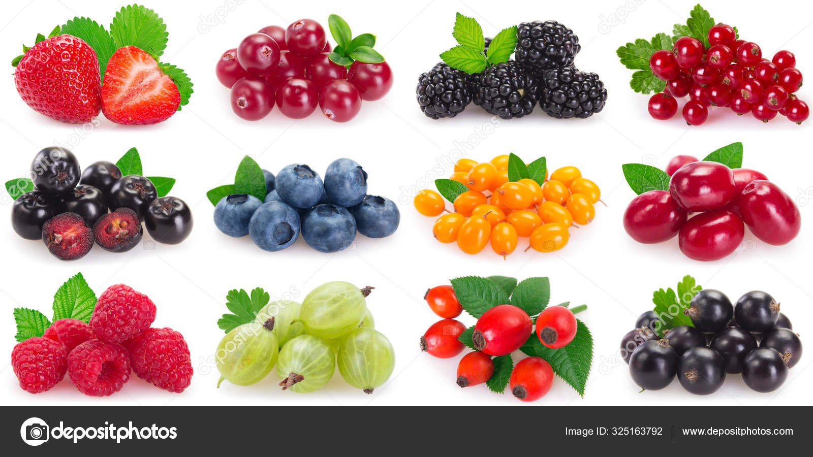 Collection of fresh berries on white background Stock Photo by ...