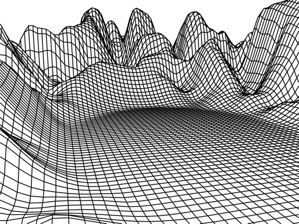 Abstract landscape mesh background. 3D terrain grid isolated on Stock ...