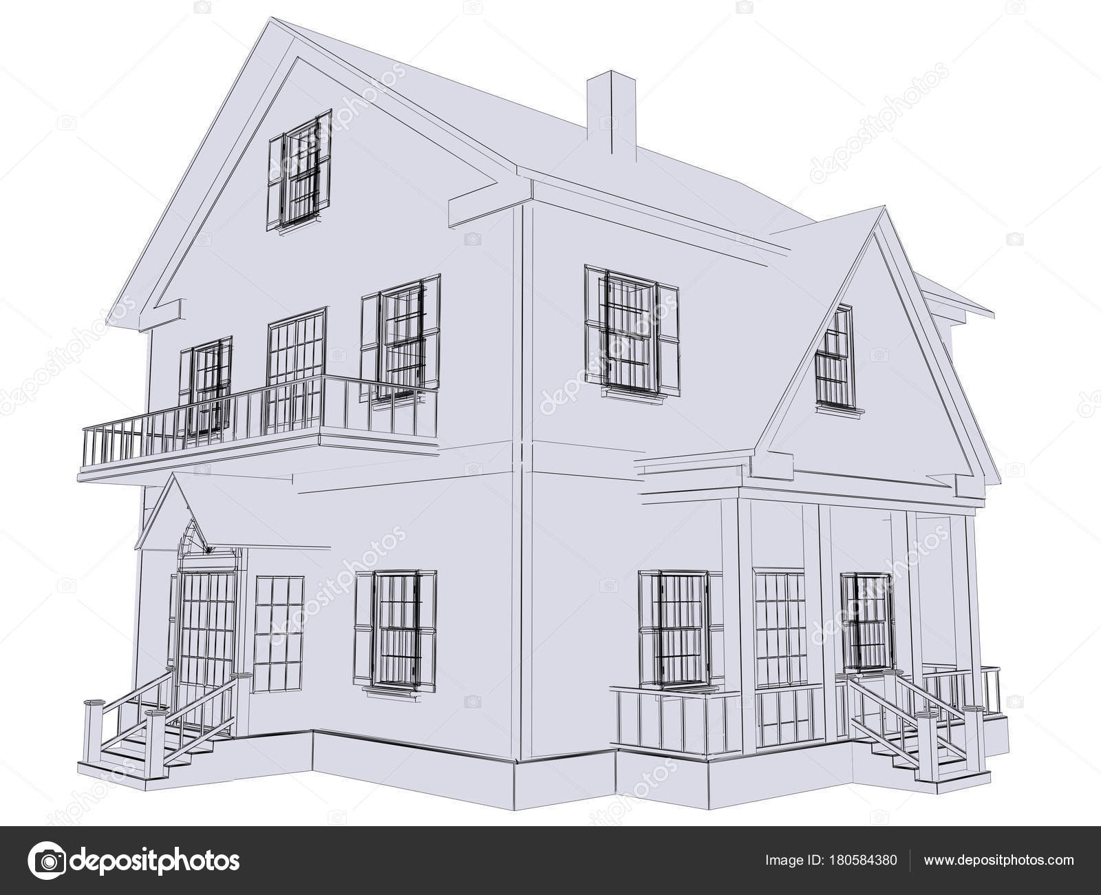 Wire frame house isolated on white background. — Stock Photo © anastad ...