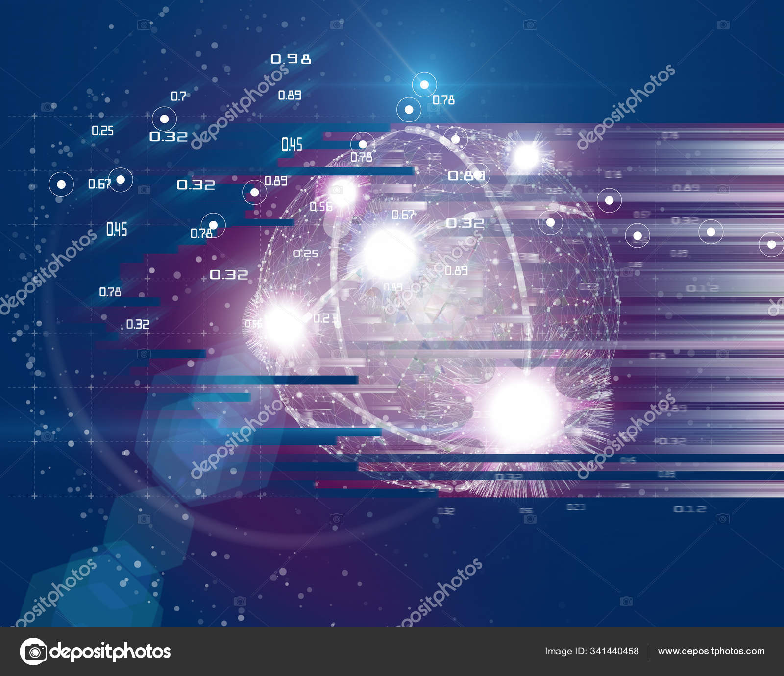 Quantum computing abstract tech background concept. Learning art Stock ...