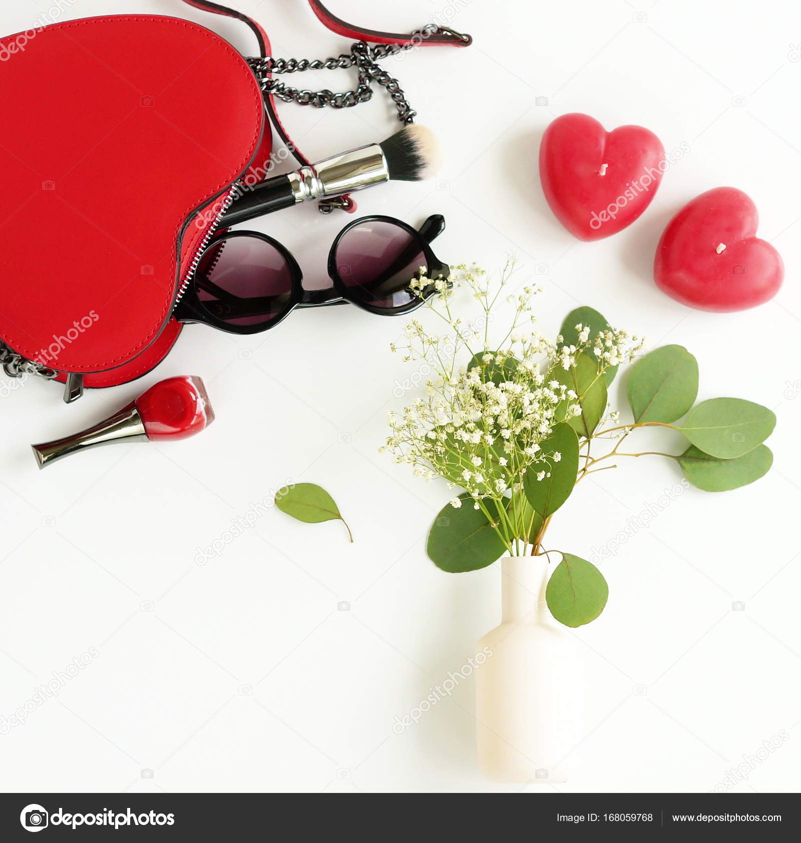 Cute feminine stuff on white background Stock Photo by ©Si-27star 168059768