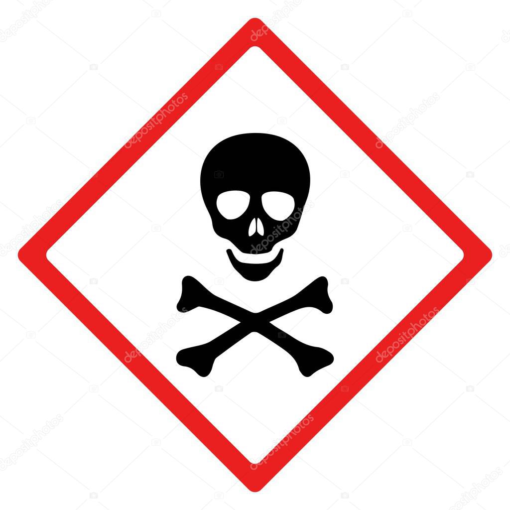 Signo o símbolo de peligro tóxico agudo. Diseño vectorial aislado sobre ...
