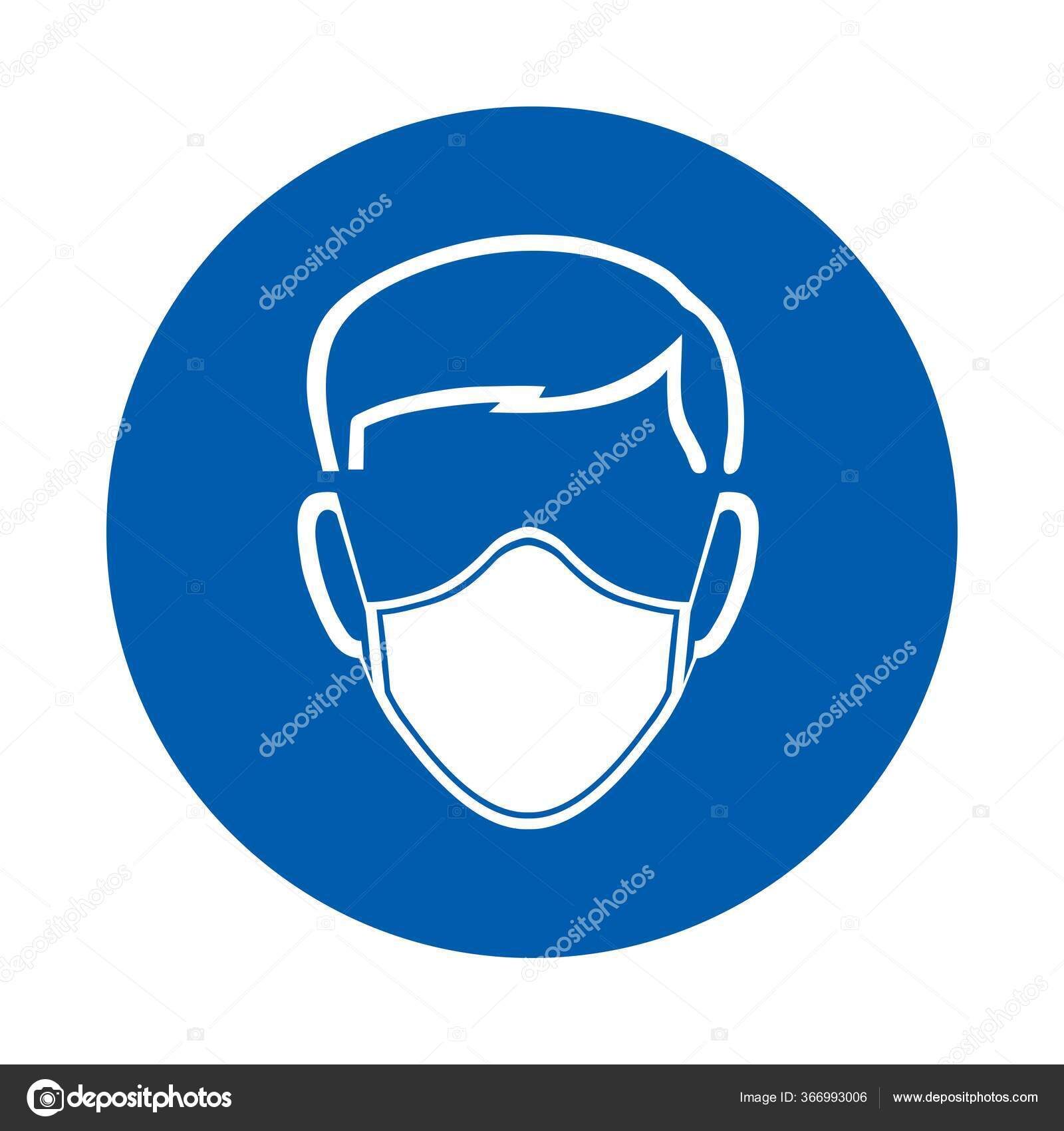 Safety Mask Must Worn Sign Symbol M016 Standard Iso 7010 Stock Vector ...