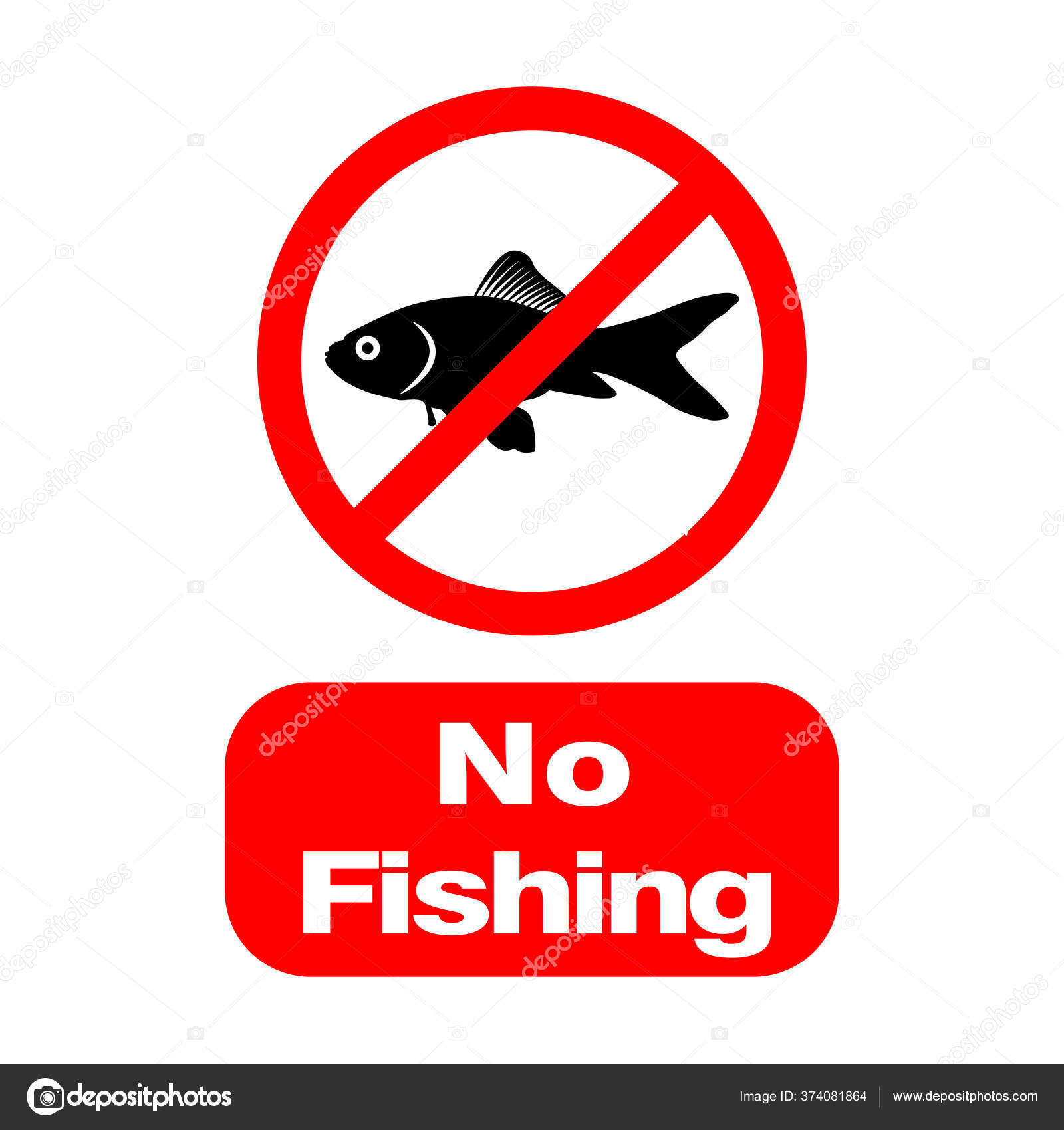 No Fishing Clipart