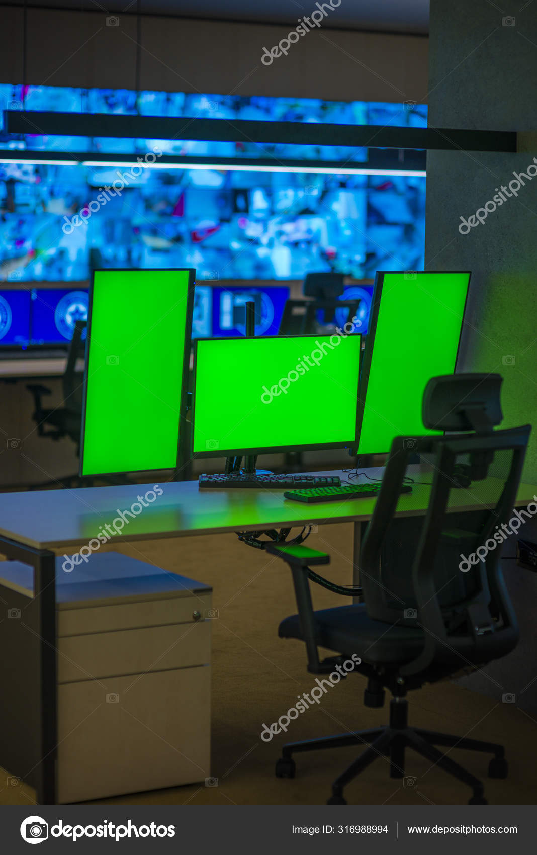 Modern Surveilance Control Room Computer Cctv Monitors — Stock Photo ...