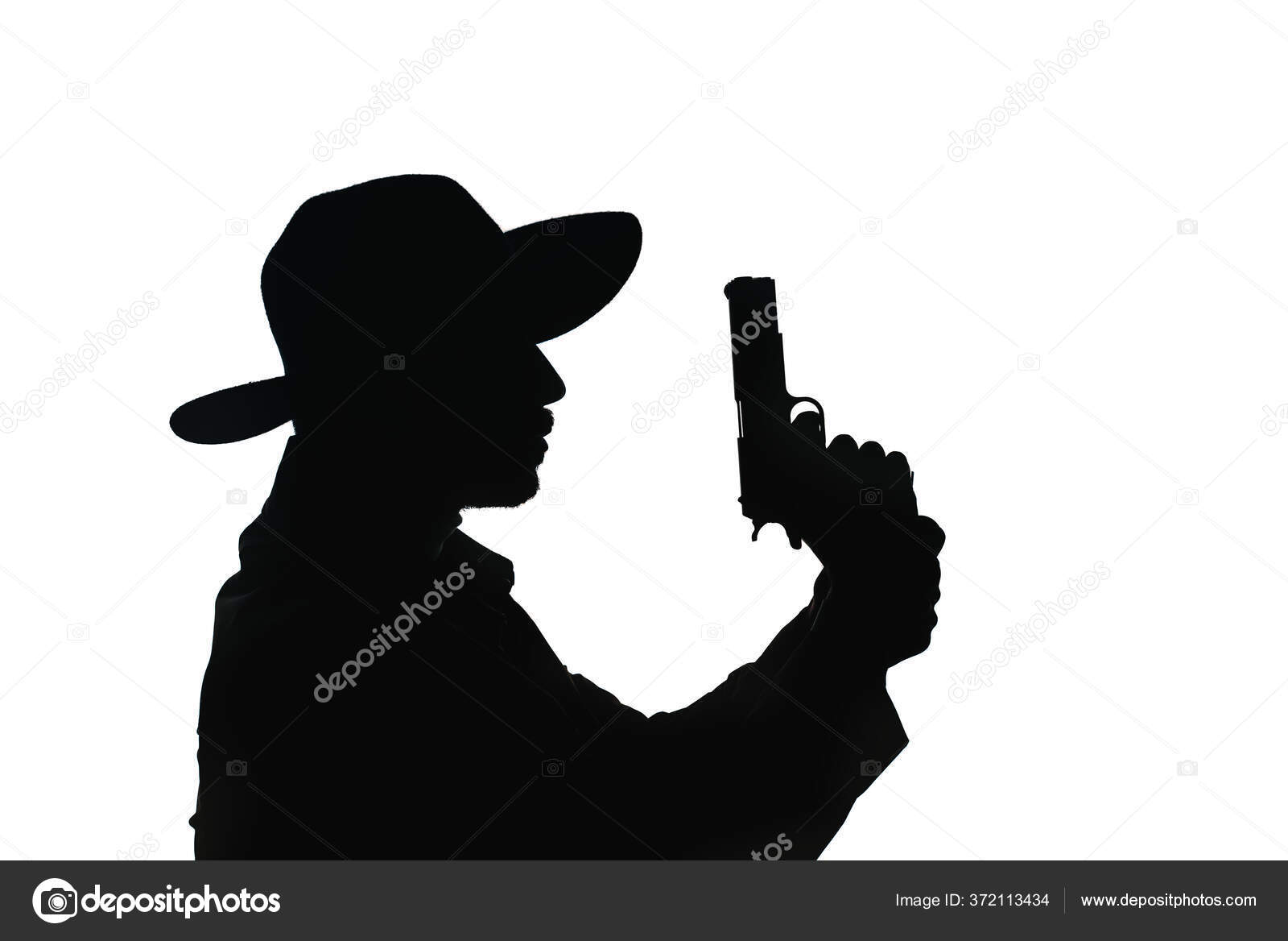 Profile Shot Attractive Young Guy Posing Modern Style Cowboy Clothes ...