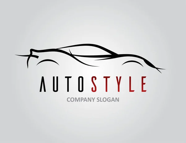 Auto style car logo design with concept sports vehicle silhouette Stock ...