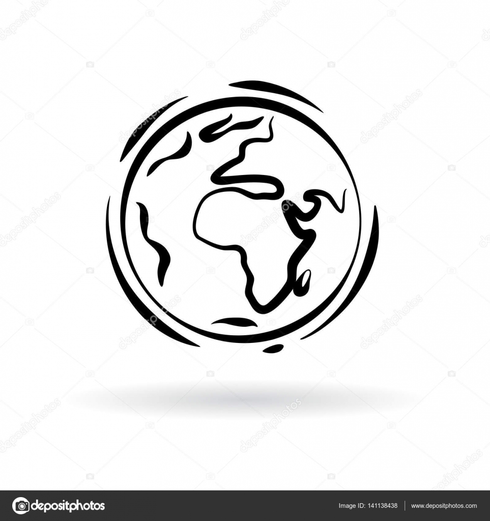 Vector Planeta Tierra Blanco Y Negro - img-wut