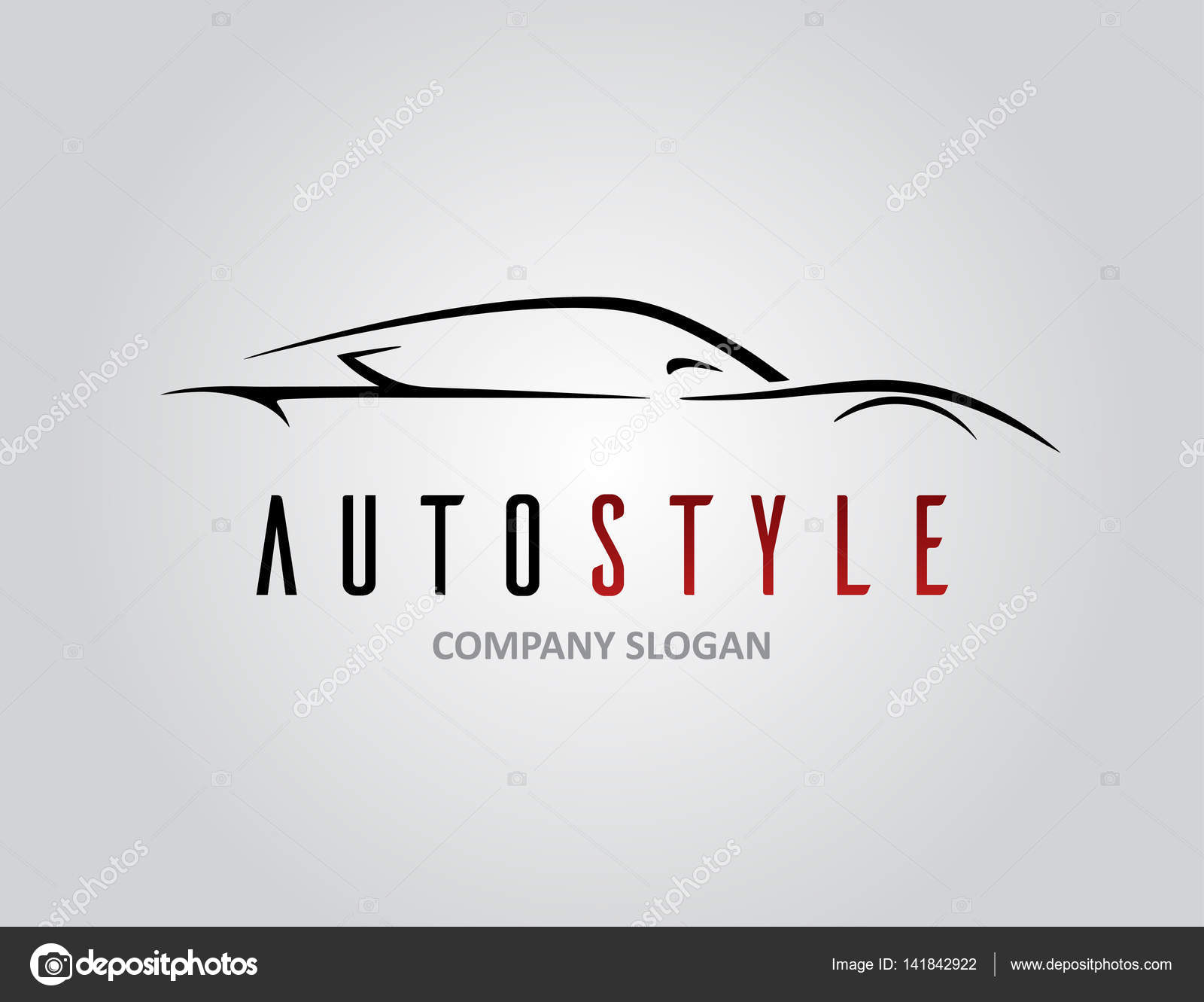 Auto style car logo design with concept sports vehicle silhouette Stock ...