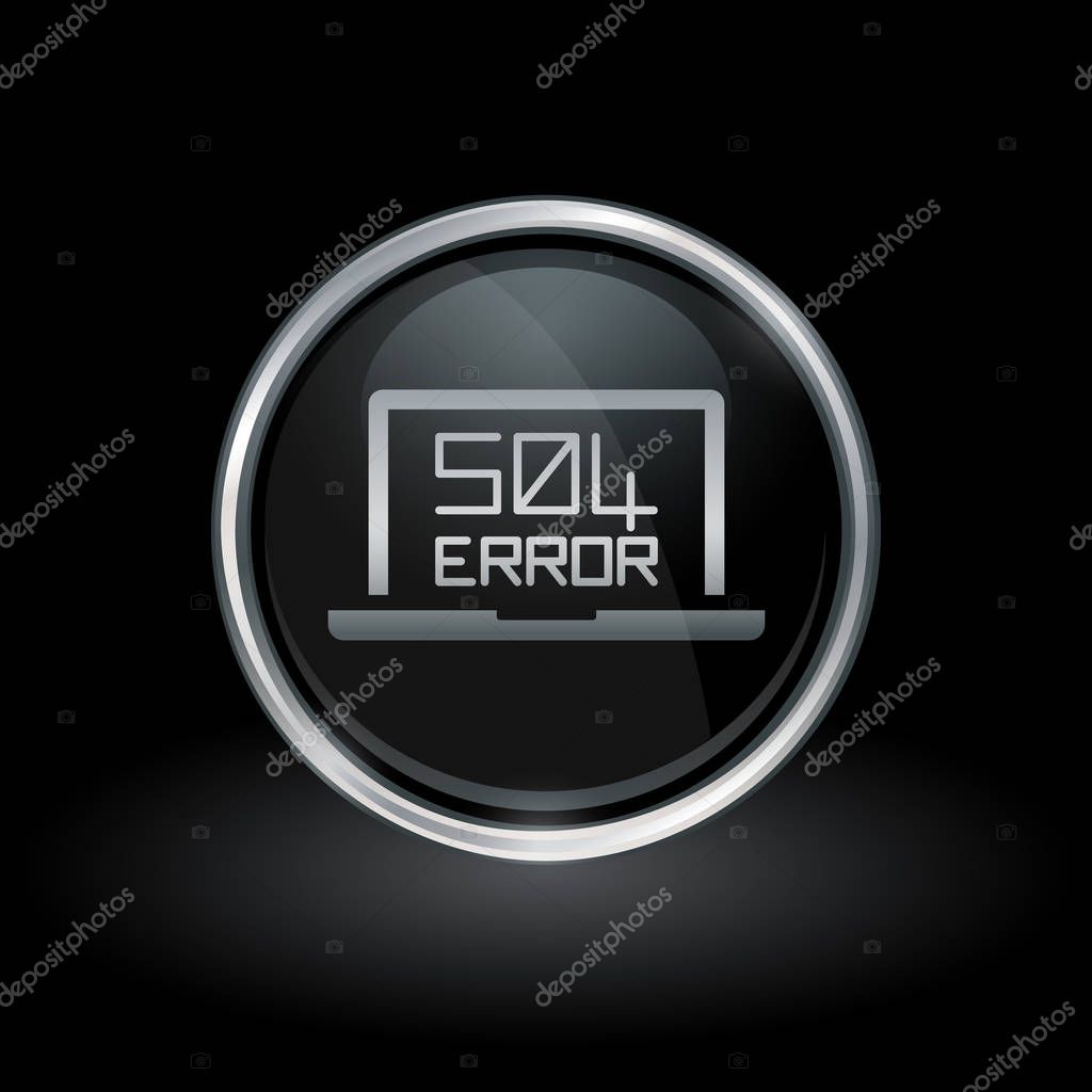 504 icono de tiempo de espera de la puerta de enlace dentro de plata ...