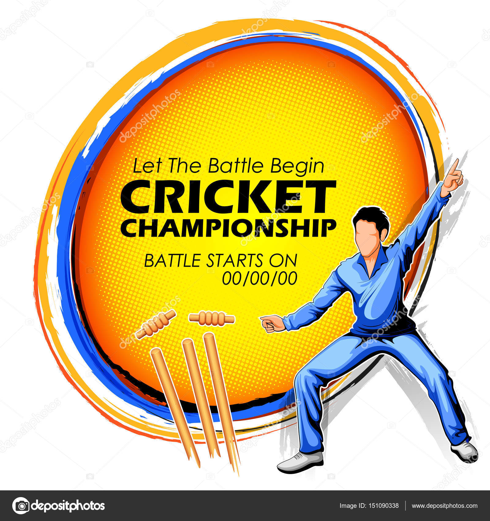 Player fielding in cricket championship sports Stock Vector Image by ...